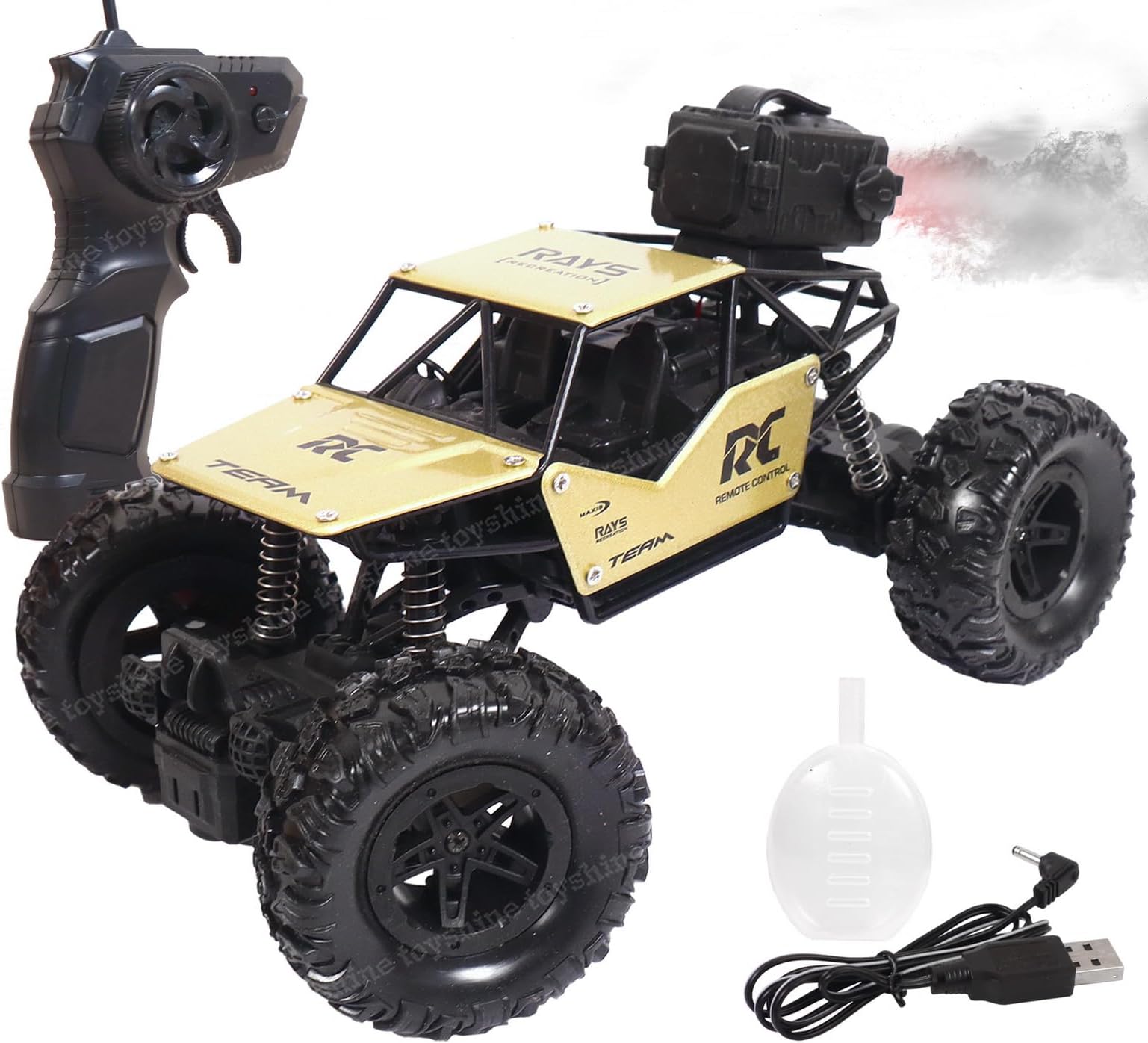 Toyshine 1:18 Smoke Rock Crawler Monster RC Truck with Booster Spray ...