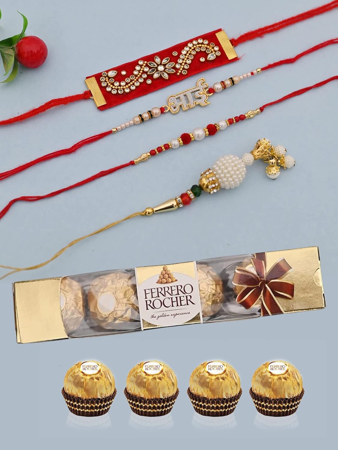 Ferrero Rocher Rakhi Chocolate Combo of 4 for Brother and Bhabhi Kids ...