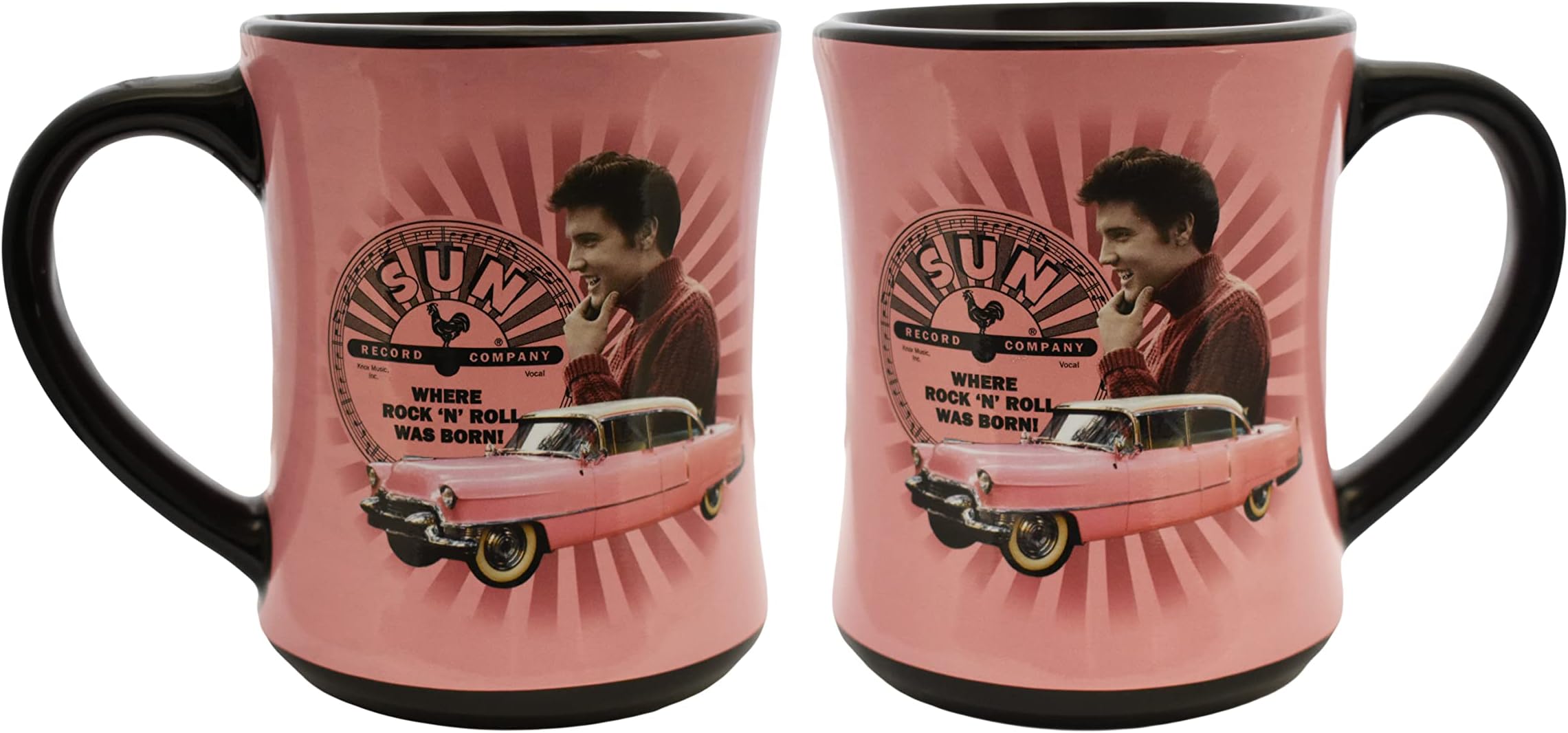 Amazon.com: Sun Records Elvis Presley Mug Pink 15 Oz - Mid-South ...
