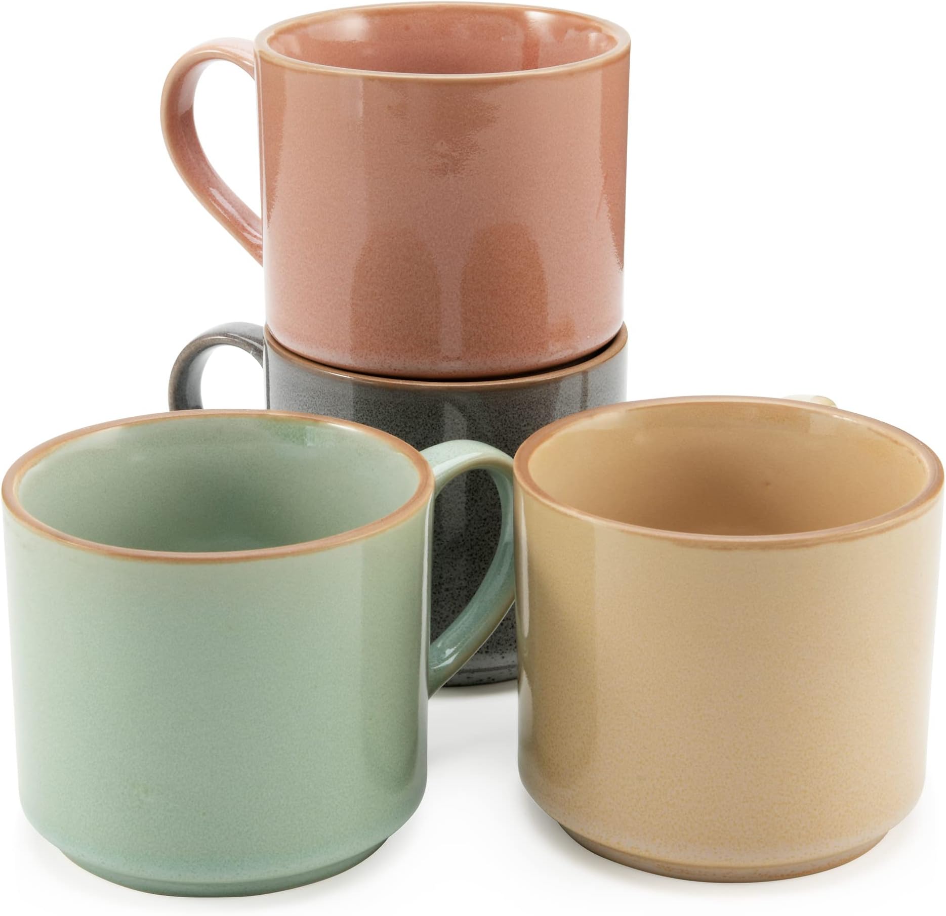 Amazon.com: American Atelier Stackable Coffee Mugs Set | Ceramic Multi ...