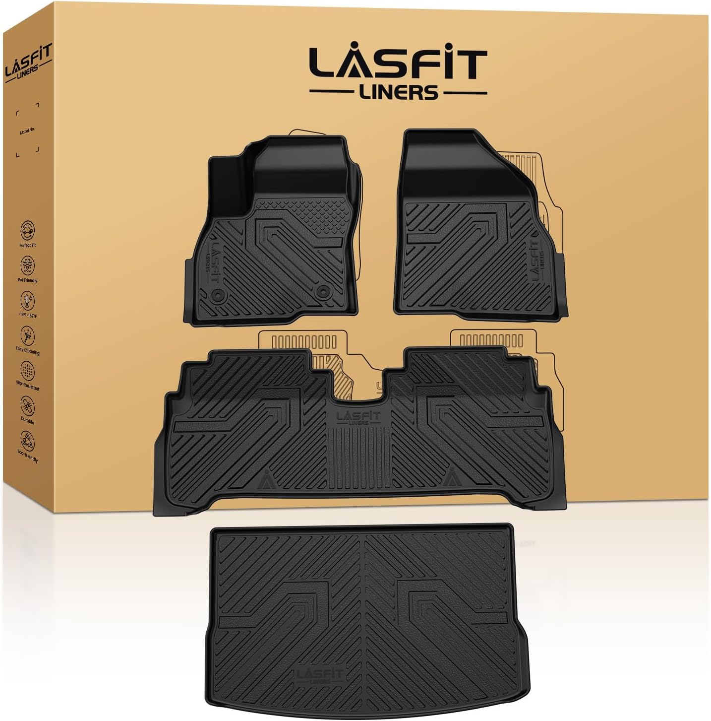 Amazon.com: LASFIT Floor Mats & Cargo Liner for Chevrolet Chevy Bolt ...