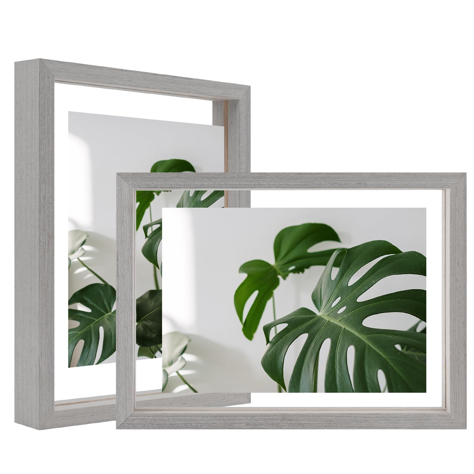Amazon.com - Egofine 6x8 Floating Frames Set of 2, Double Glass Picture ...