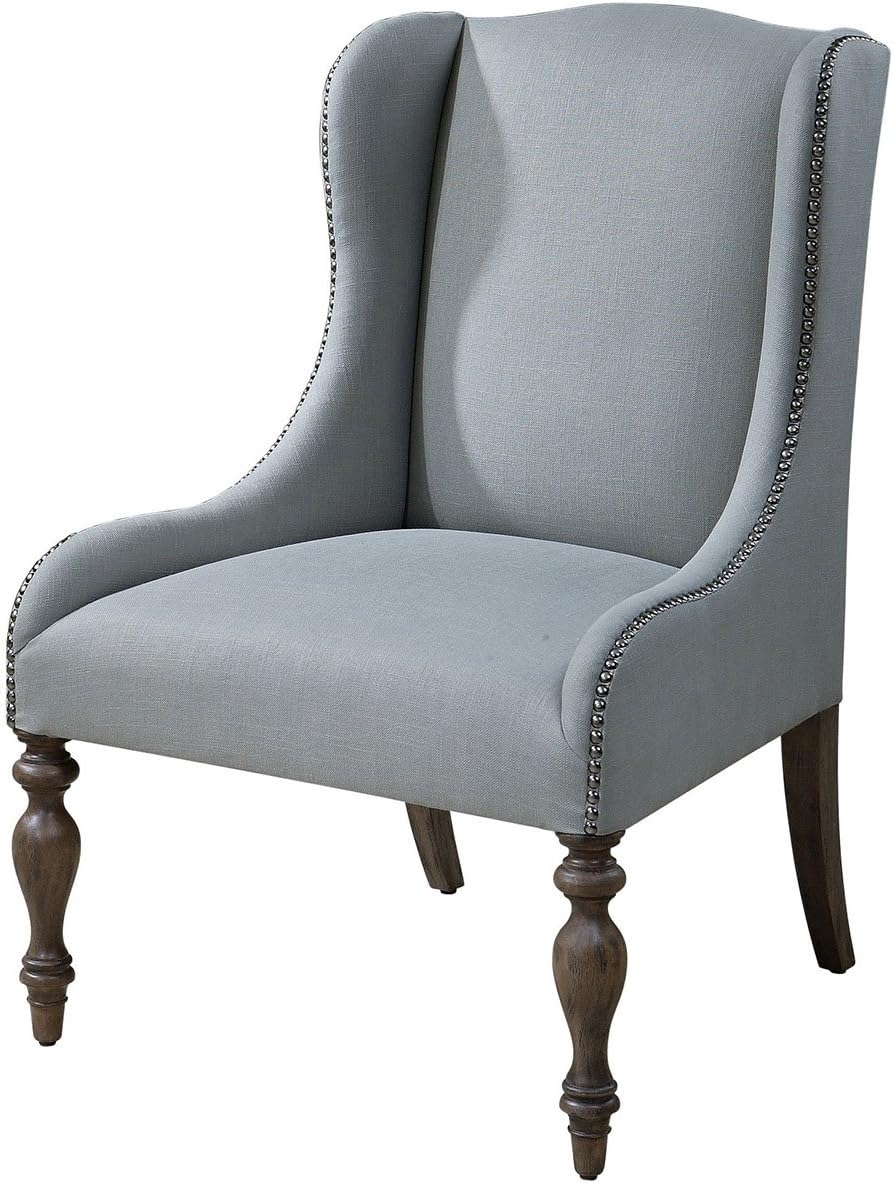Amazon.com: Uttermost Filon Wing Chair, Gray : Home & Kitchen