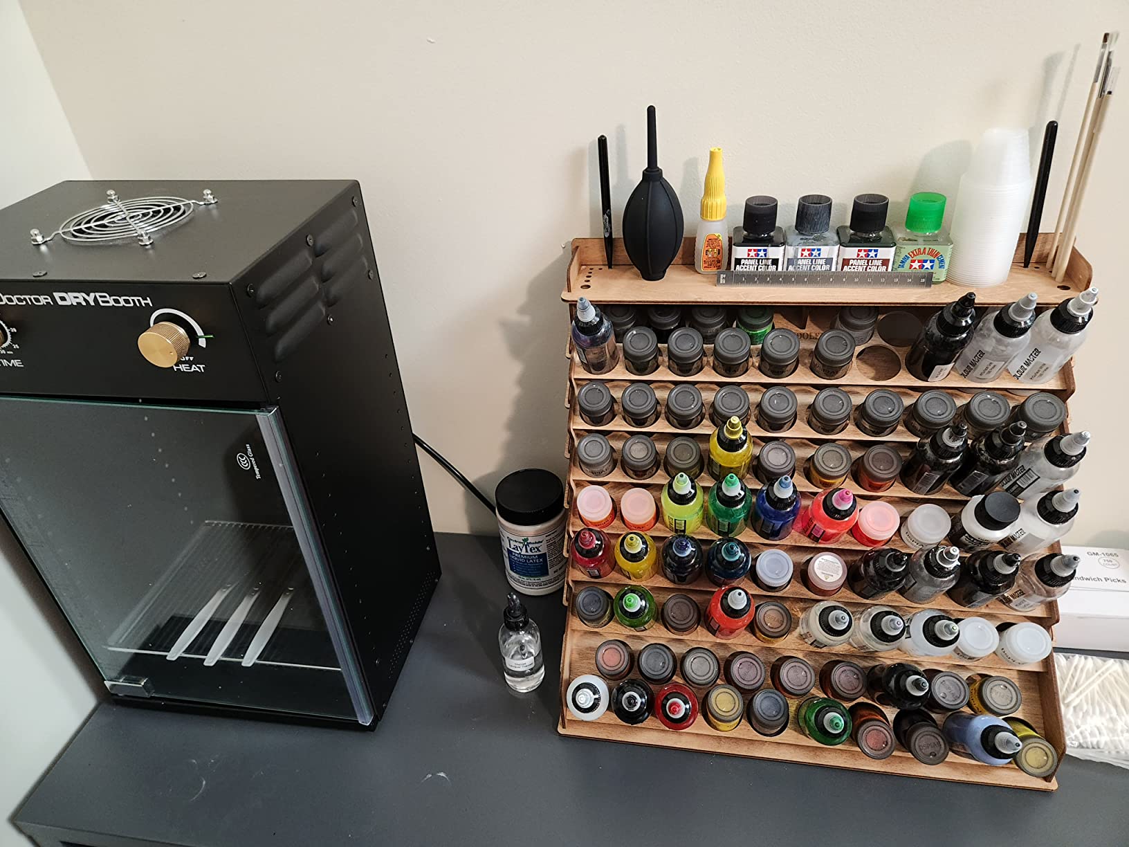 $8/mo - Finance Plydolex Wooden Craft Paint Storage Rack with 58 Holes ...