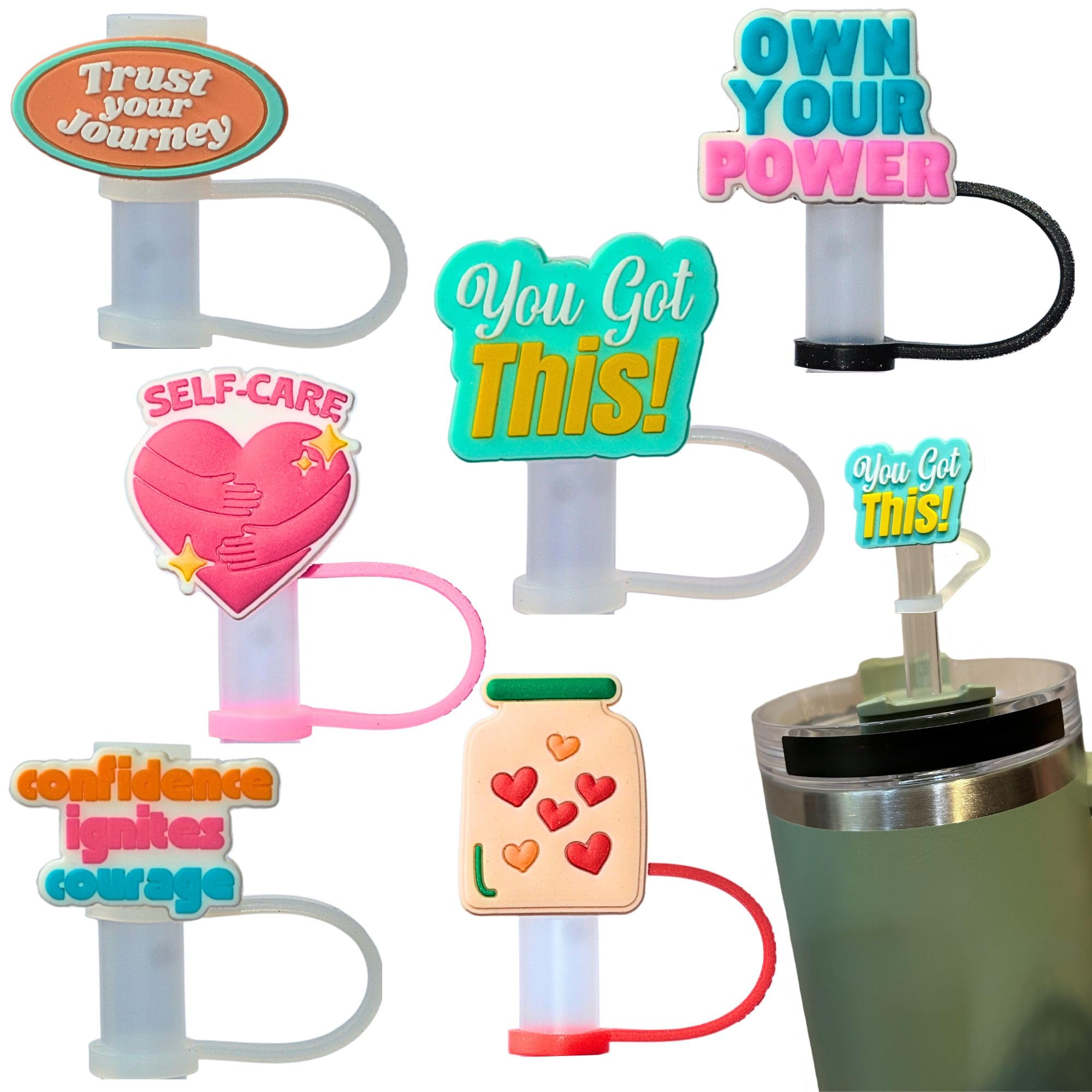 Amazon.com: 6-pieces Straw Covers Cap for Tumblers, Tumbler Toppers ...