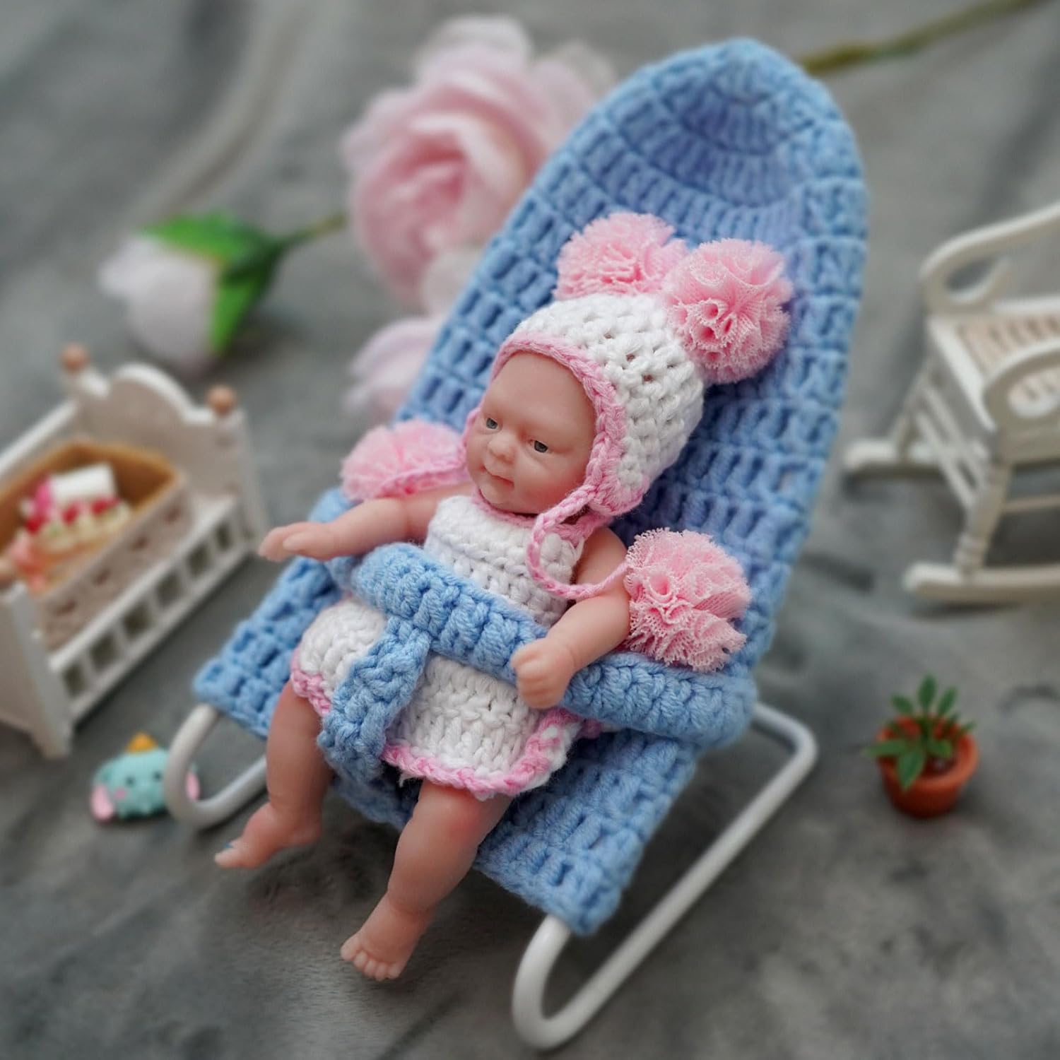 Amazon.com: Mire & Mire 4.5" Girl Reborn Doll Open Eyes Micro Preemie ...