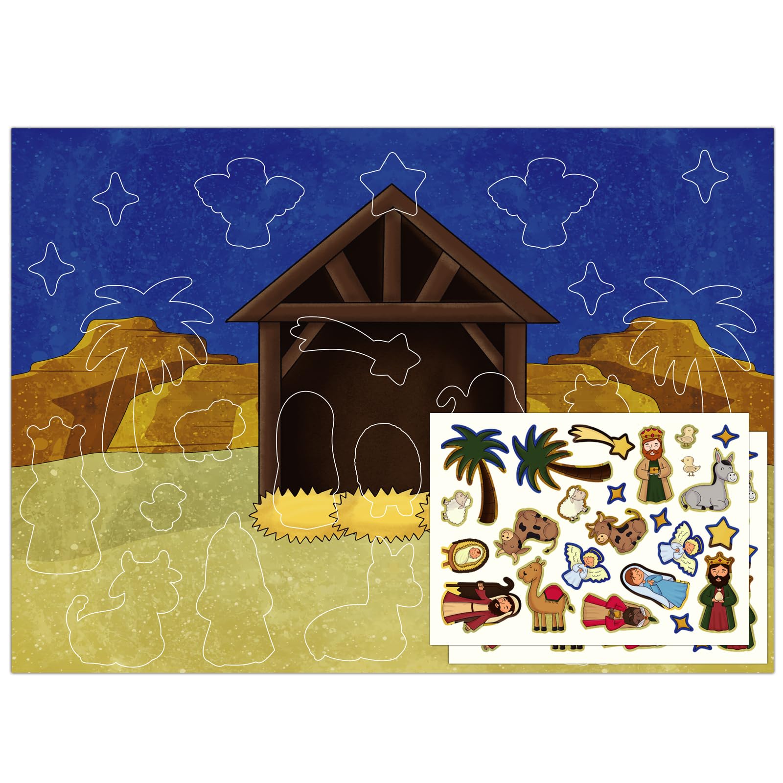 Amazon.com: D4DREAM Nativity Stickers Advent Calendar for Kids ...