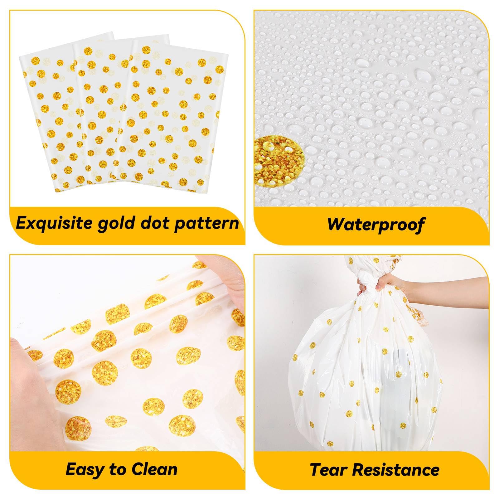 Snapklik.com : Newwiee 6 Pcs Round Dot Tablecloth 84 Inch Plastic Table ...