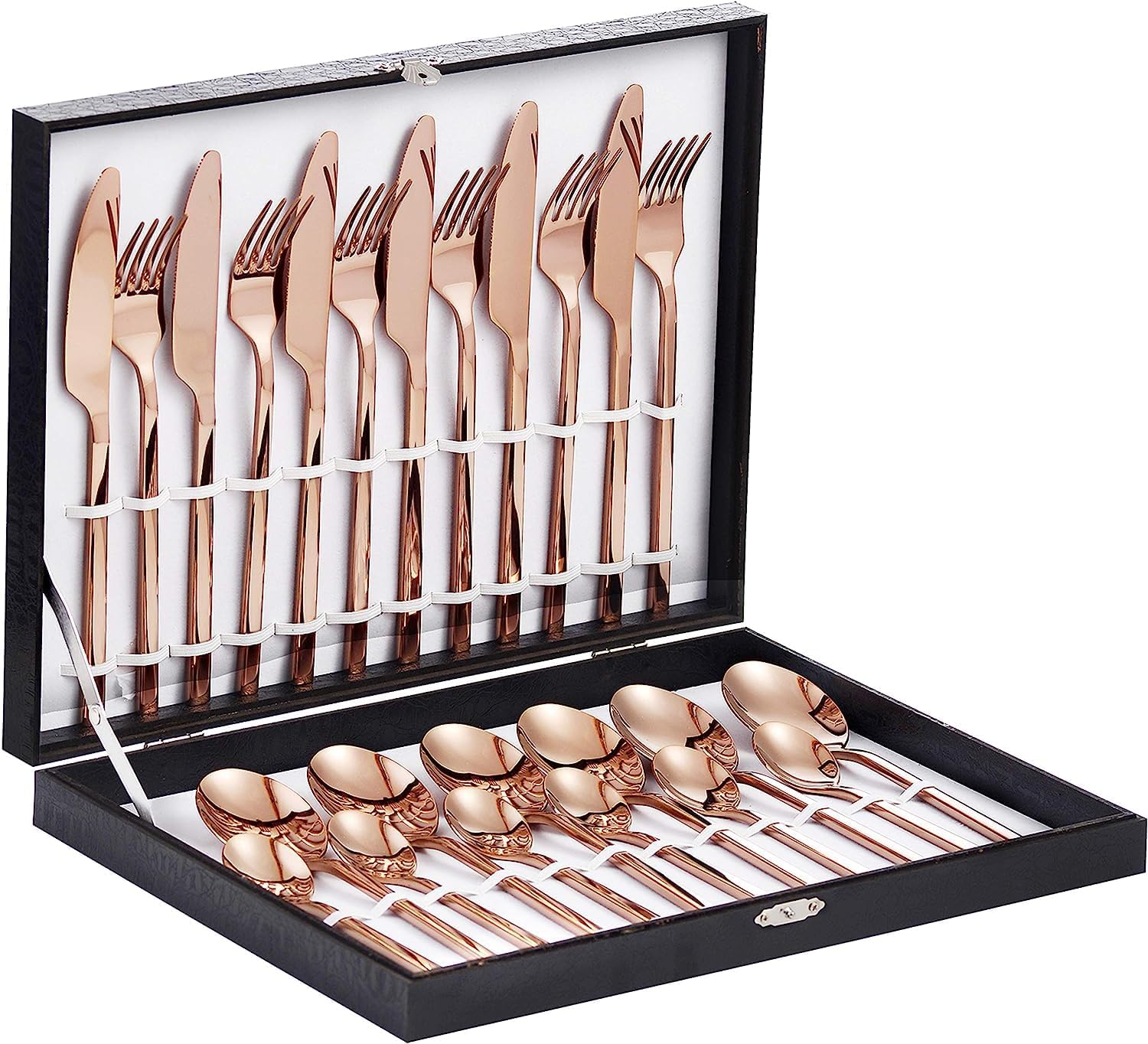 Tower T859007RGB 16 Piece Cutlery Set, Rose Gold and Black, Steel ...
