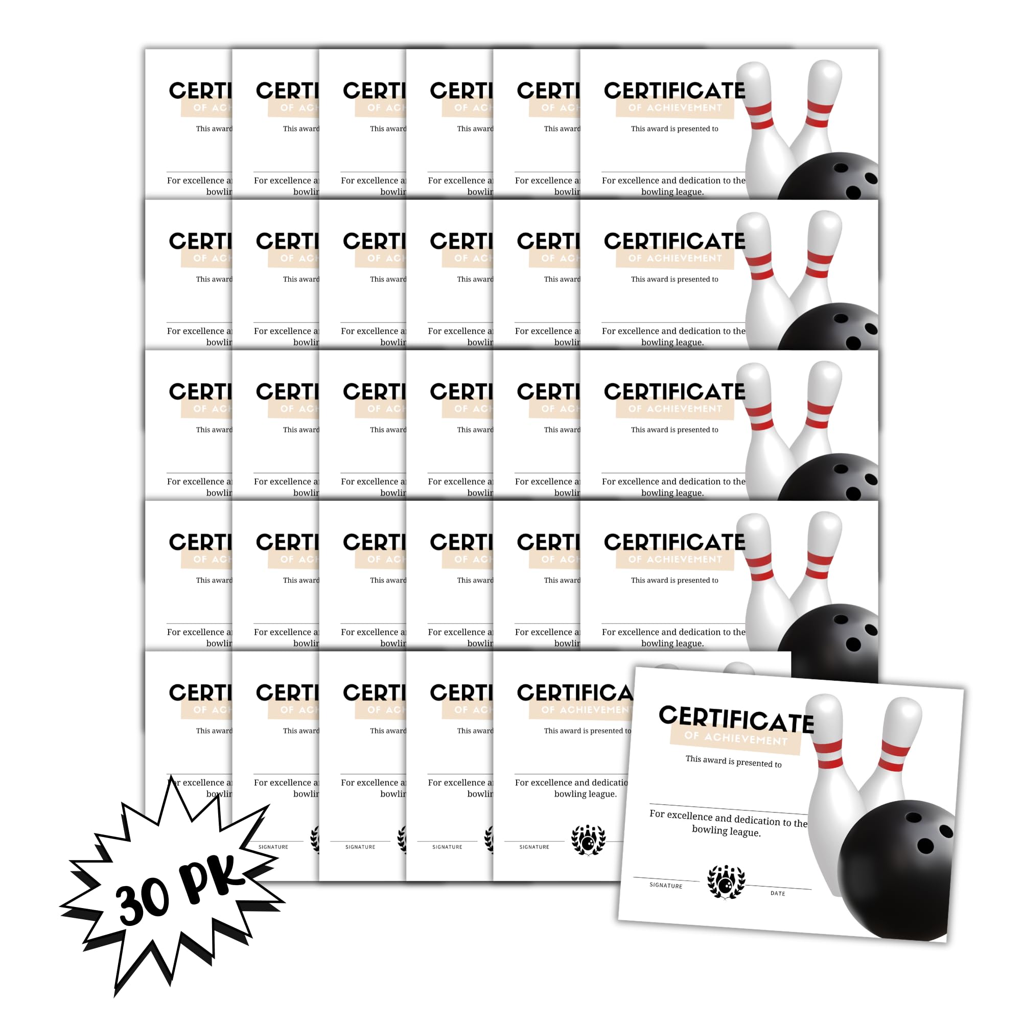 1st Place Bowling Certificate