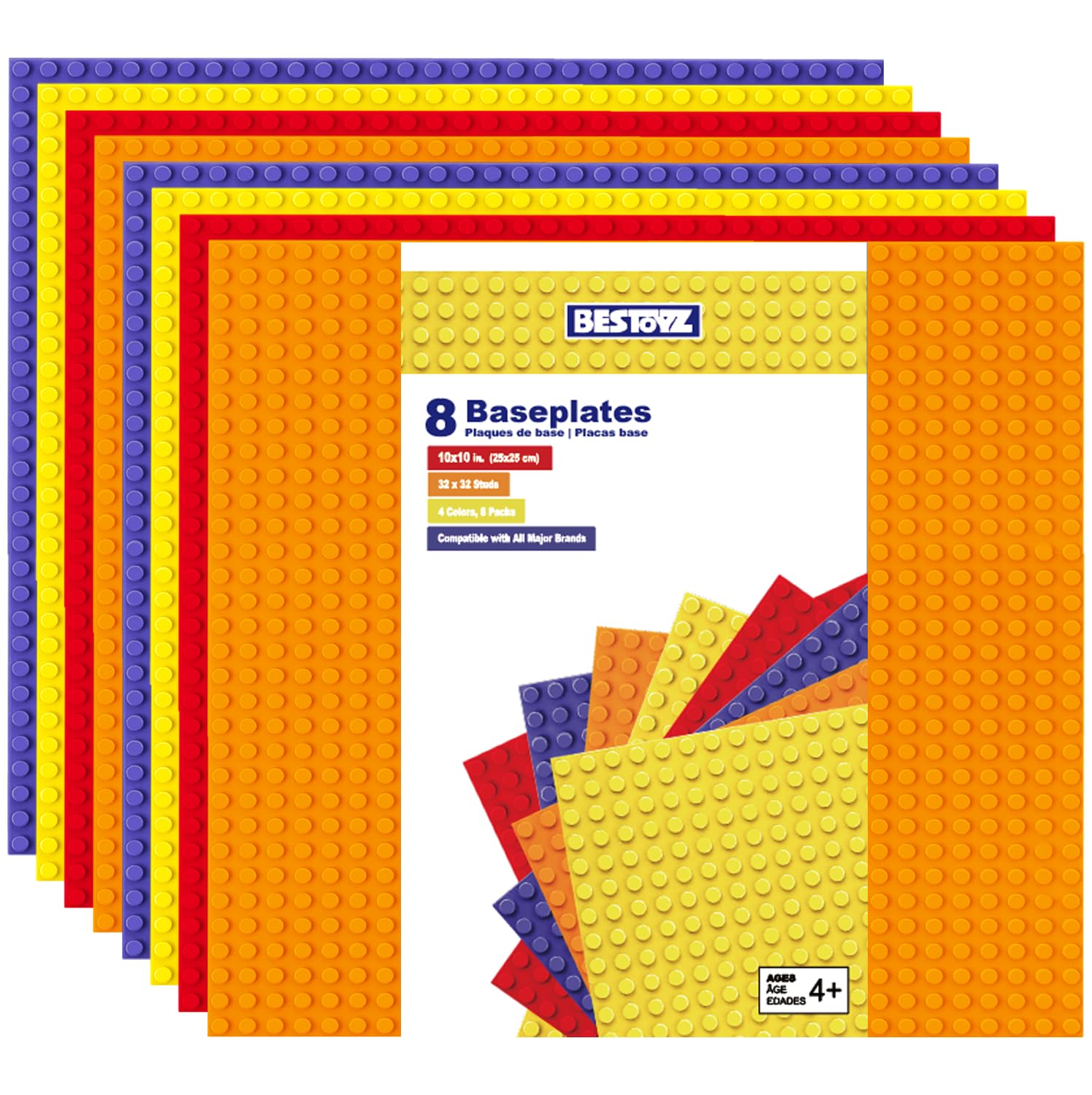 Amazon.com: Bestoyz Building Bricks Baseplates Multipack, 32x32 Stud, 8 ...