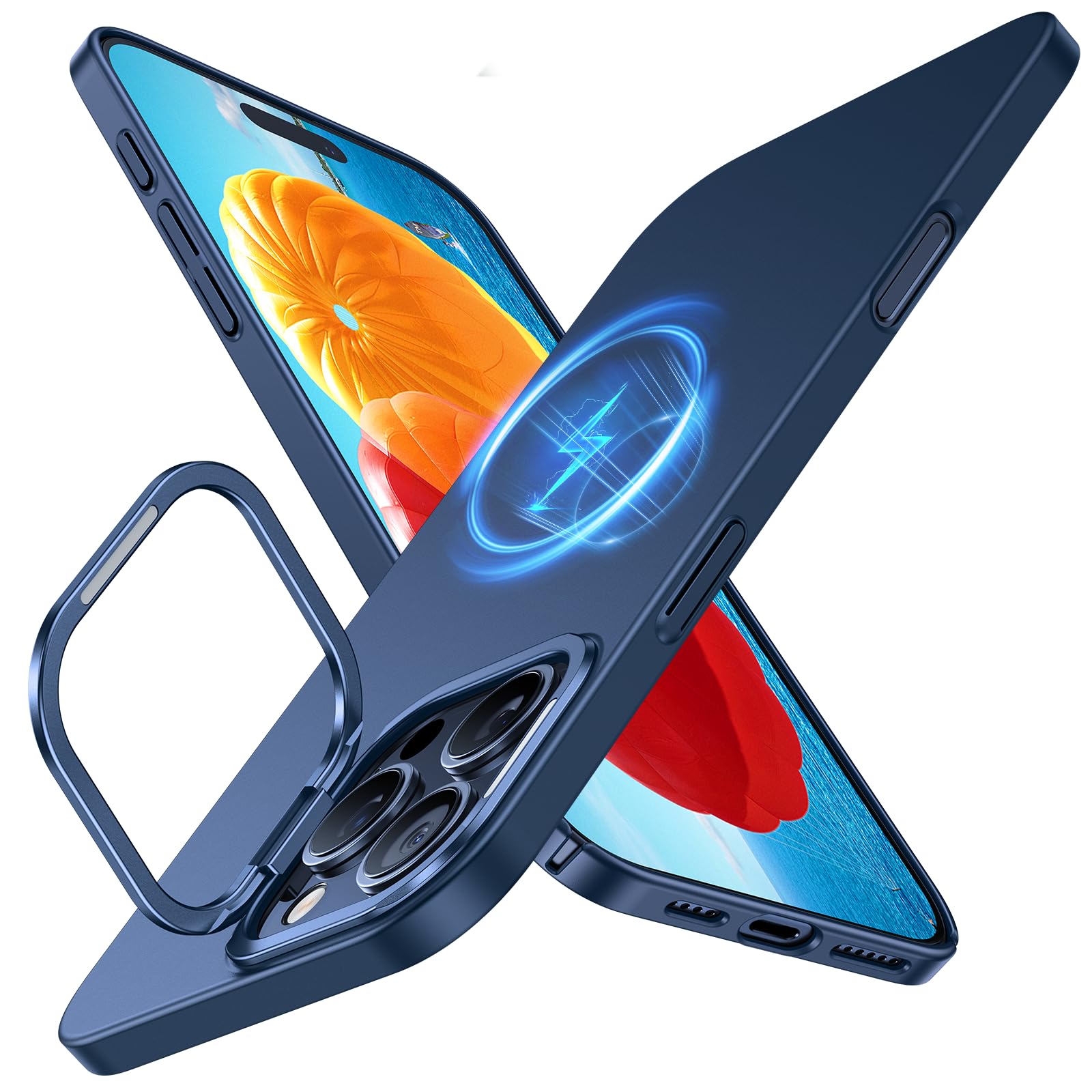 Amazon.com: TORRAS Magnetic Slim Fit for iPhone 16 Pro Case with Stand, Compatible with MagSafe ...