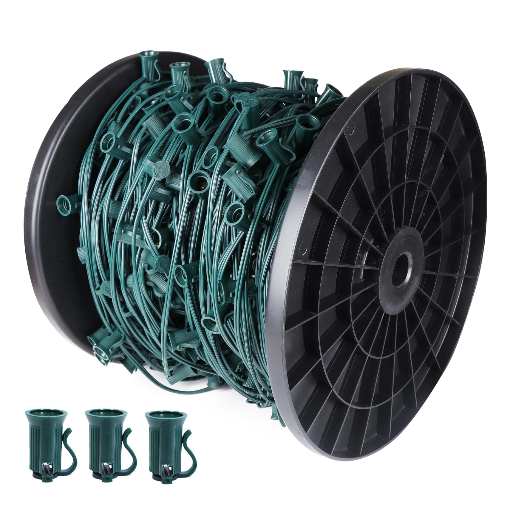 Encoidoz 500FT C7 Light String Christmas Stringer, E12 Christmas Light ...