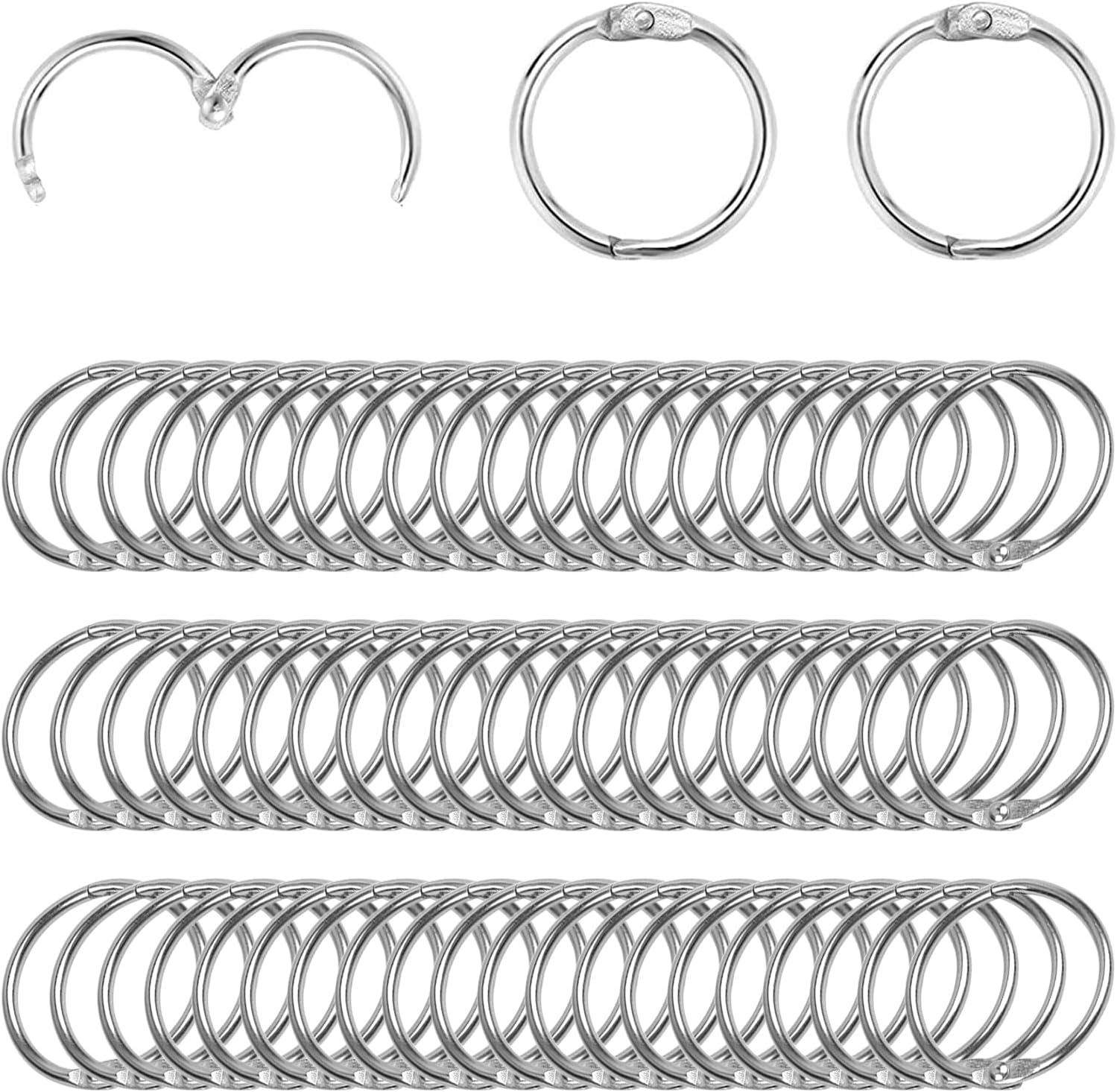 SPOKKI 60Pcs Small Book Rings - 30mm/1.2 inch Loose Leaf Index Rings ...