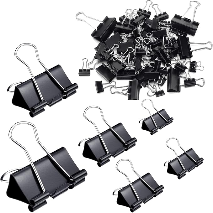 Amazon.com : Yexiya 1000 Pcs Binder Clips Bulk Assorted Sizes Black ...