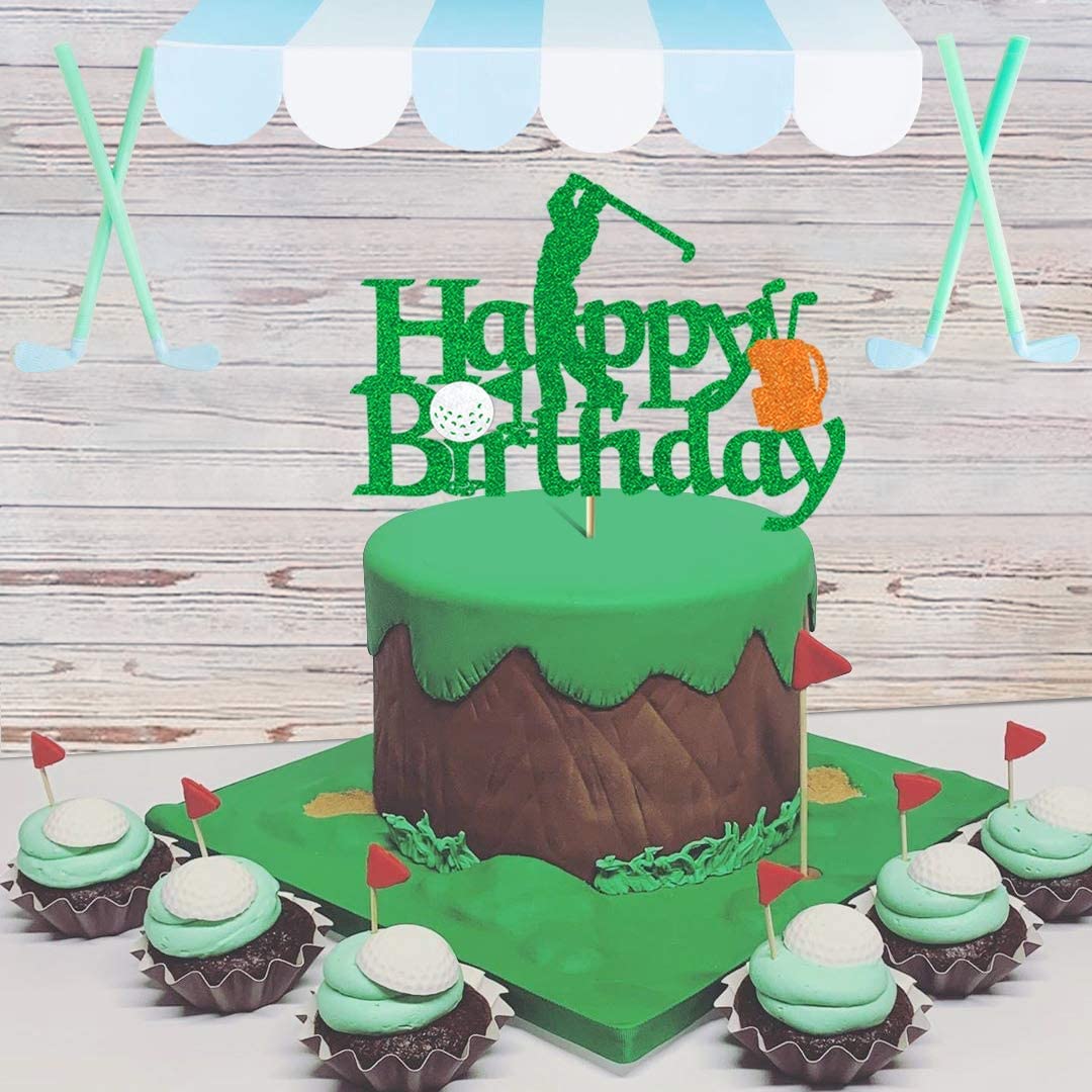 Snapklik.com : Golf Cake Topper Golf Birthday Toppers Glitter Golf Cake ...