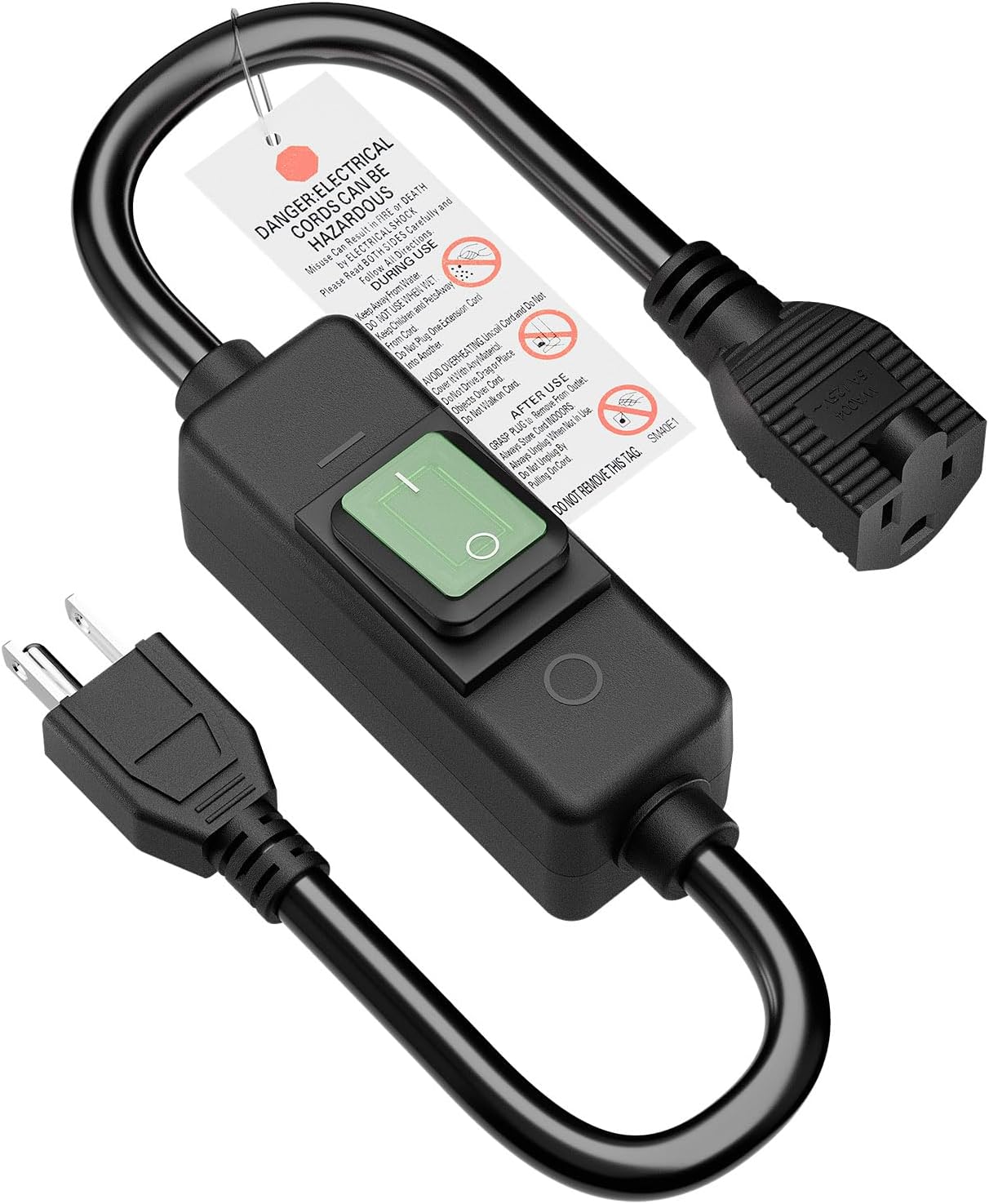 Amazon.com: Waterproof On/Off Switch Power Extension Cord,1.5-Feet, USA ...