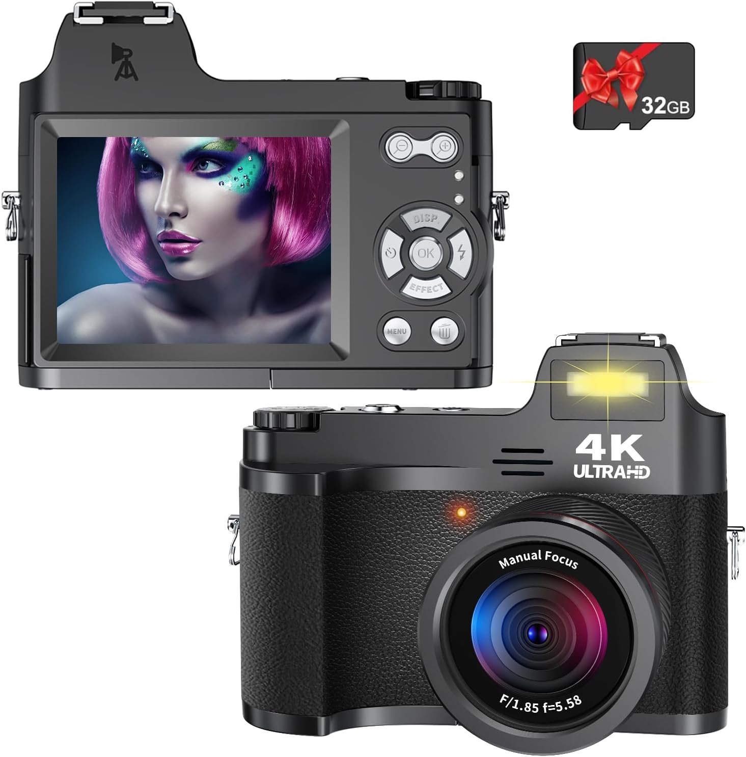 Amazon.com : 4K Digital Camera for Photography 48MP Vlogging Camera for ...