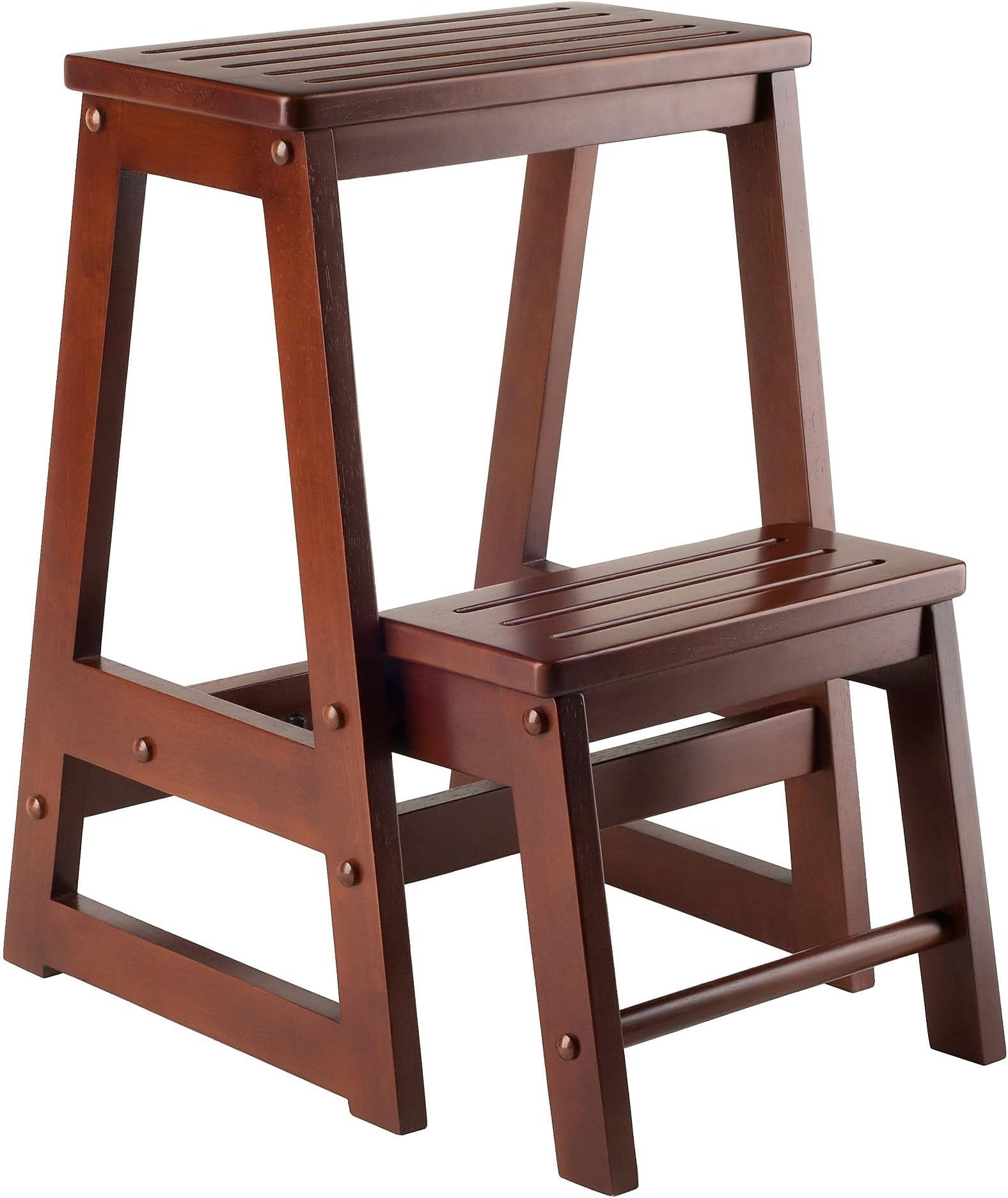 Amazon.com: Winsome Beech Wood Double Step Stool, Antique Walnut (94022 ...