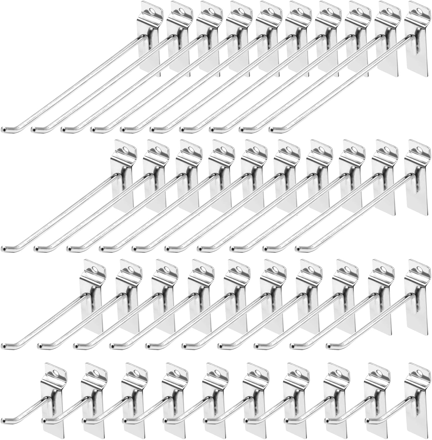 Amazon.com: Yauhar 40Pcs 2/4/6/8 Inches Silver Slatwall Panel Hooks ...