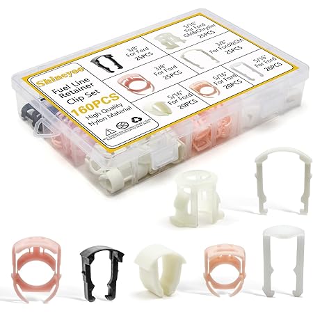 Amazon.com: Shineyoo Fuel Line Retainer Clips 160PCS, 3/8 & 5/16 Fuel ...