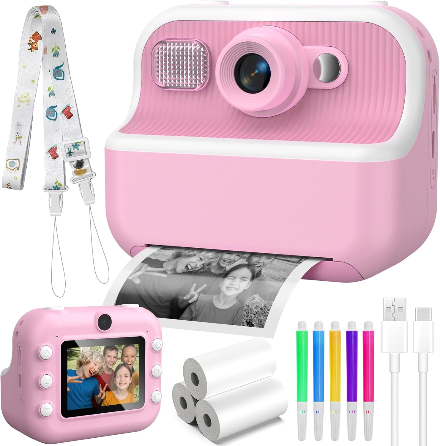 Amazon.com: Camera for Kids Instant Print Photo - Digital Selfie ...