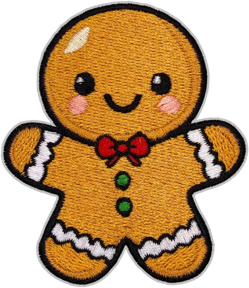 Amazon.com: EMBROBOF Gentleman Gingerbread Patch – 3 inches, Joyful Gingerbread Iron On Patch ...