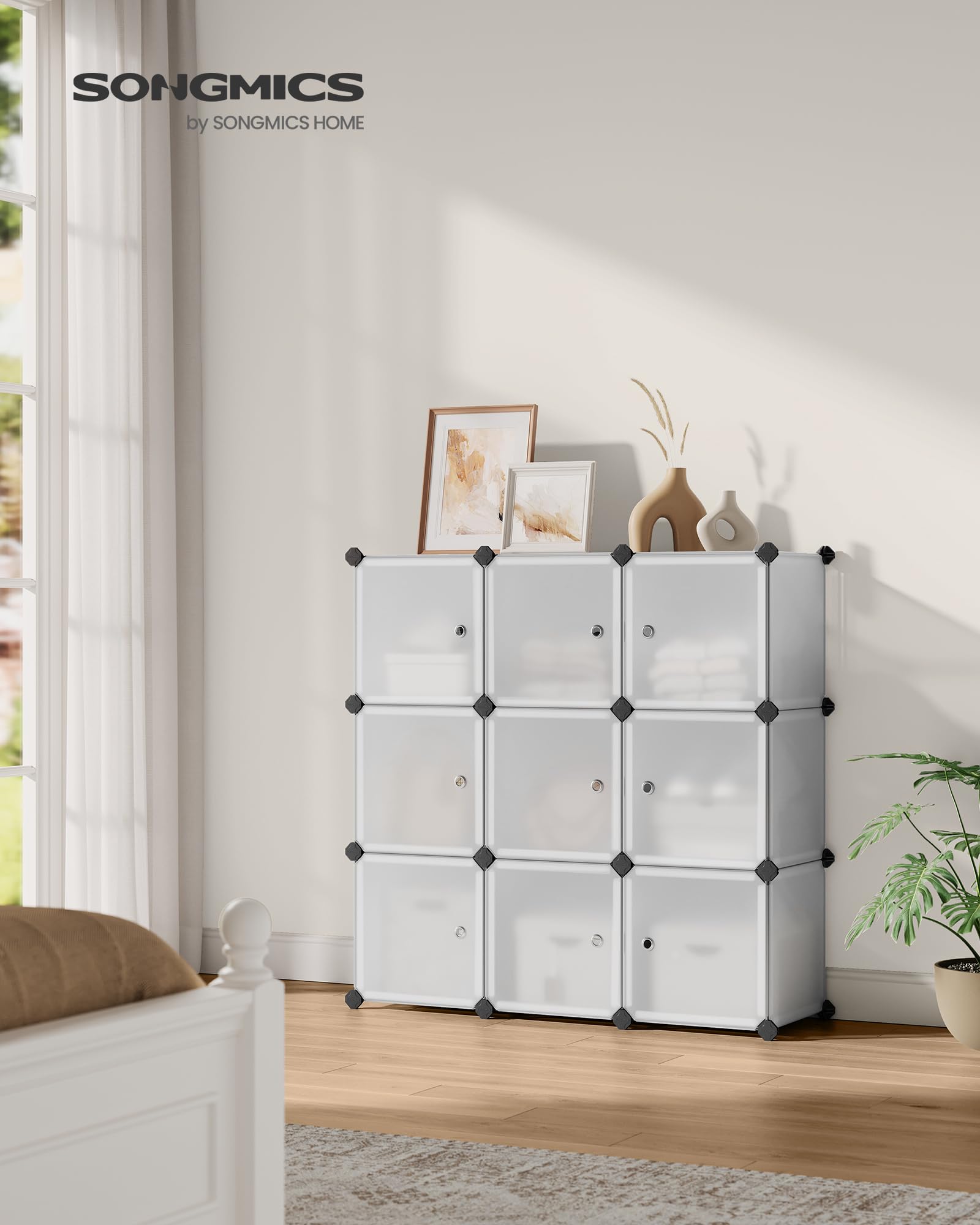 Snapklik.com : SONGMICS Cube Storage Organizer, Set Of 9 Plastic Cubes ...