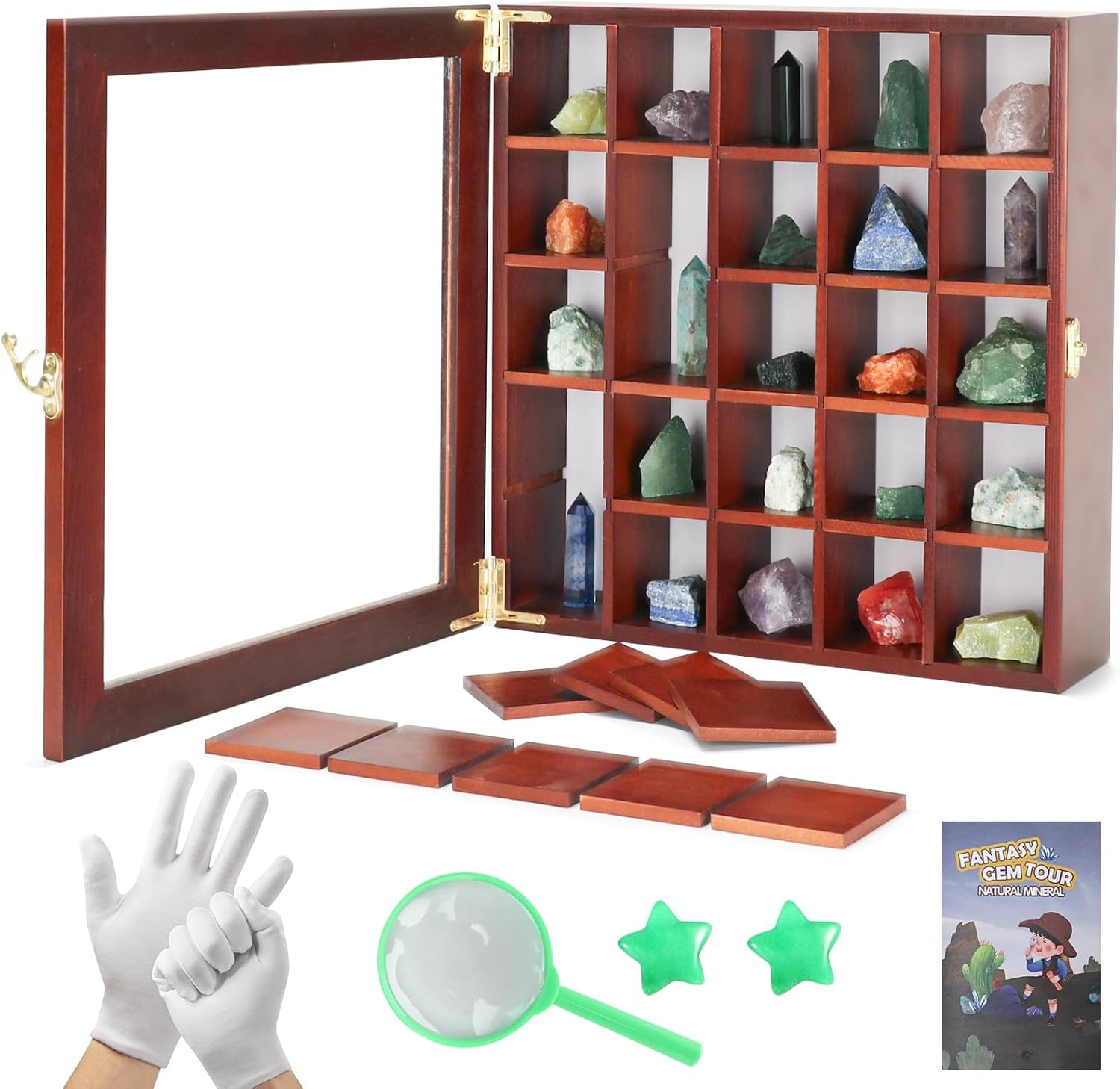 Amazon.com - Rock Collection Box for Kids - Rock Collection Display ...
