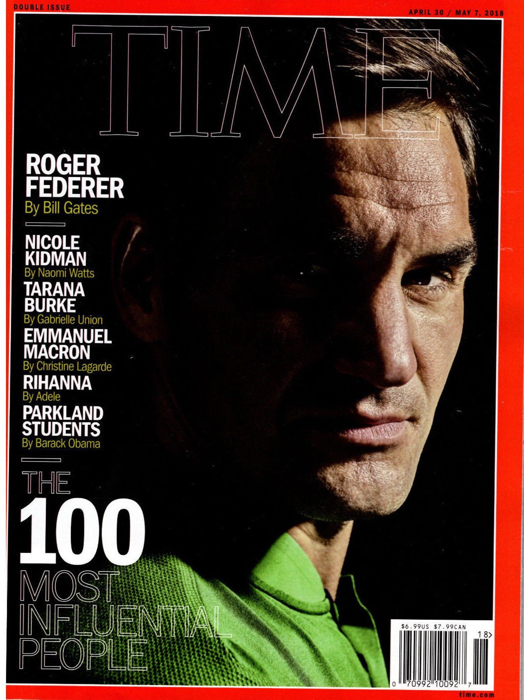 Time Magazine - April 30/May 7, 2018 - Roger Federer - The 100 Most ...