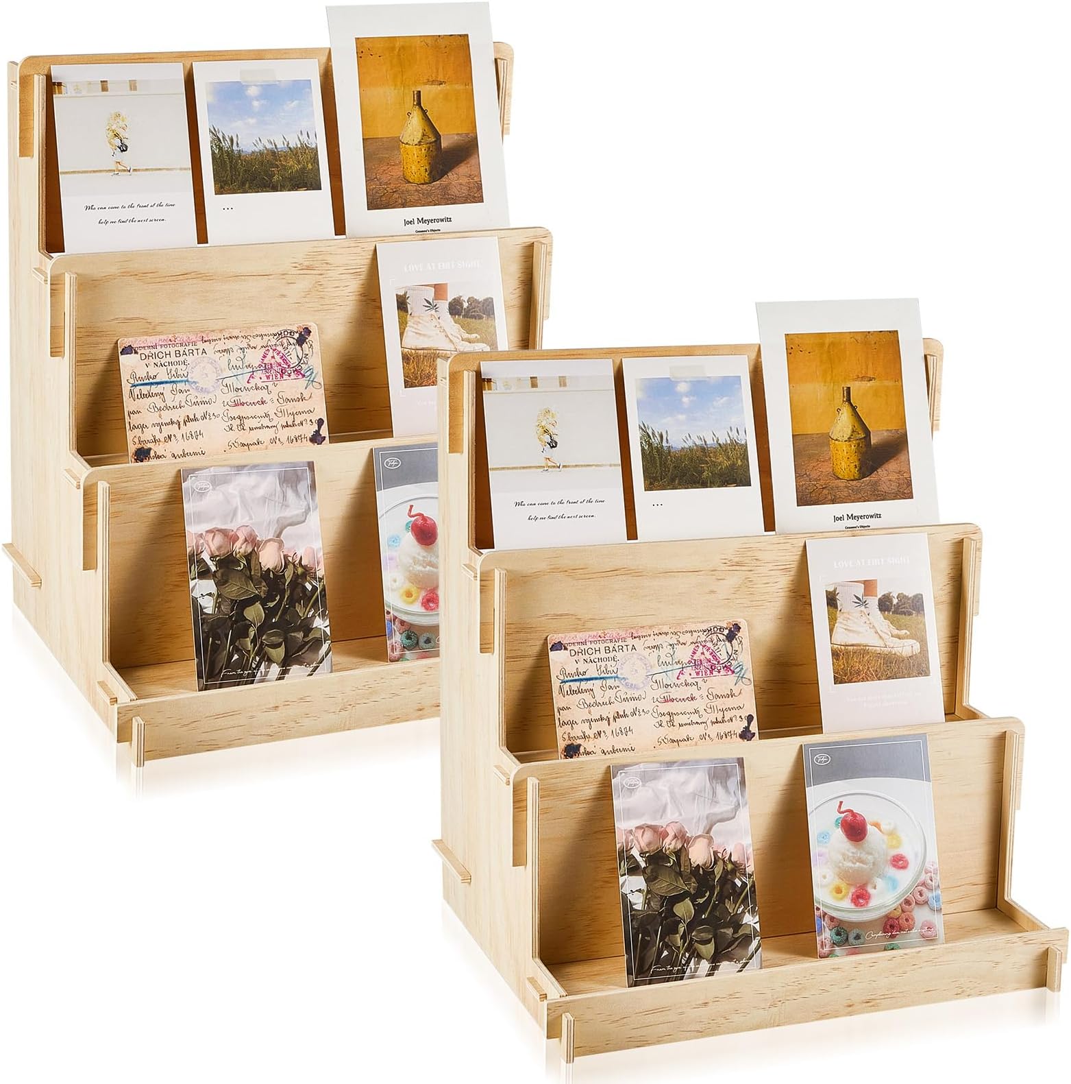 Amazon.com: 4 Pieces 3-Tier Pine Wood Literature Holder Flyer Holder ...