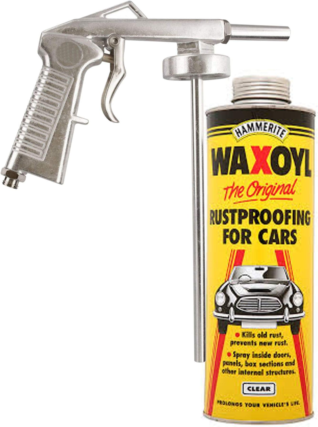 HM Hammerite 1litre Clear WaxOyl Rust Proof Prevention Covering Schutz ...