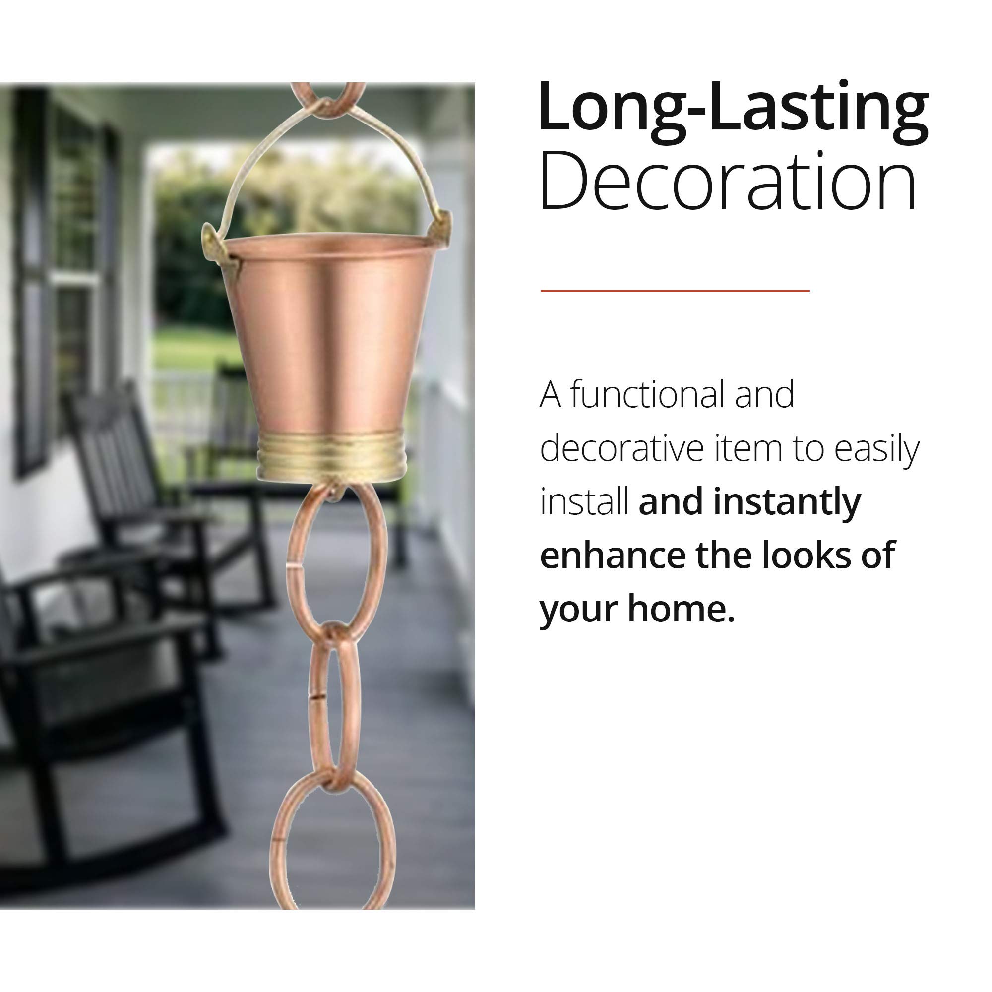 Snapklik.com : Bucket Rain Chain, Heavy Duty Cast Iron Rain Chains For ...