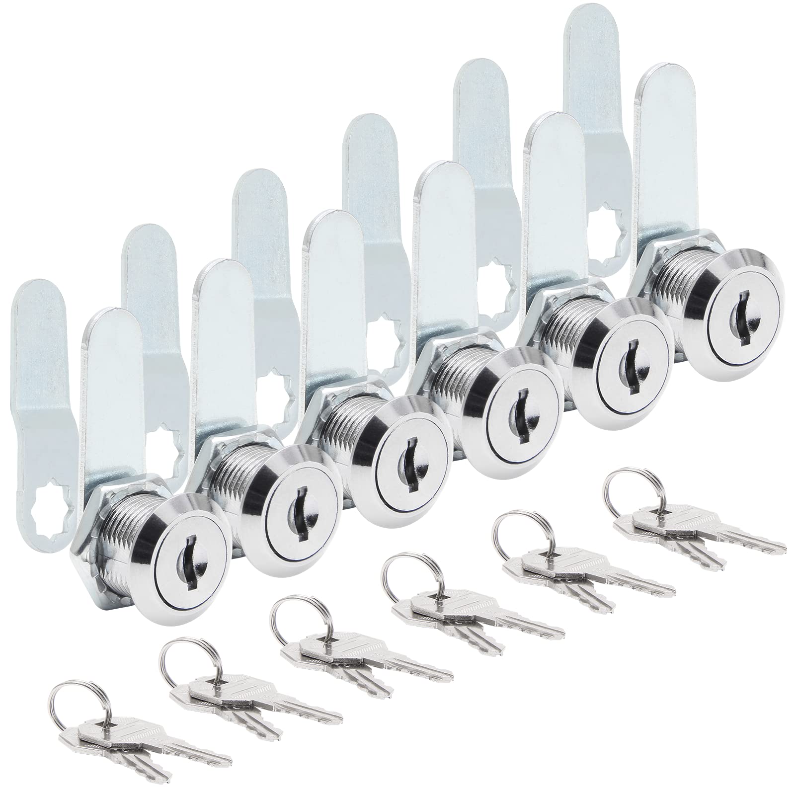 Uenhoy 6 Pack Cabinet Cam Locks Keyed Alike, 5/8" (16mm) Cam Lock Set ...