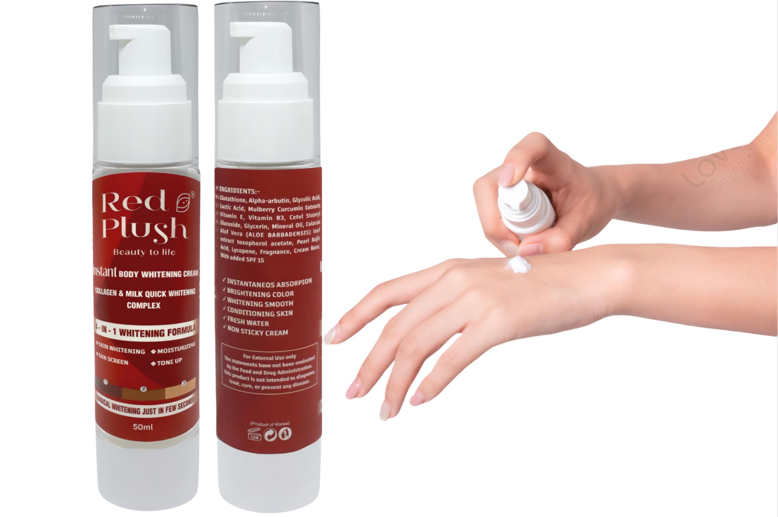 Buy RedPlush Skin Whitening Body Cream - The FAST INSTANT Whitening ...