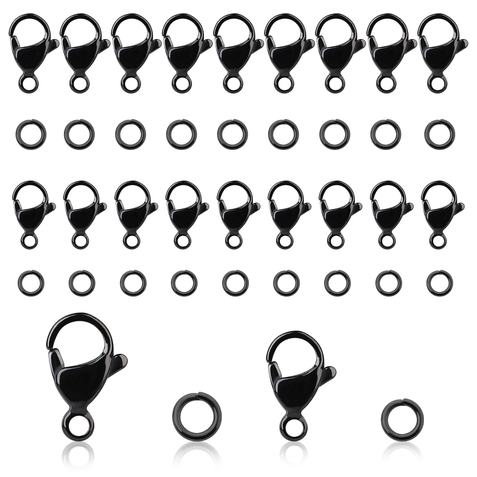Amazon.com: 40Pcs Black Lobster Claw Clasps with Jump Ring Stainless ...