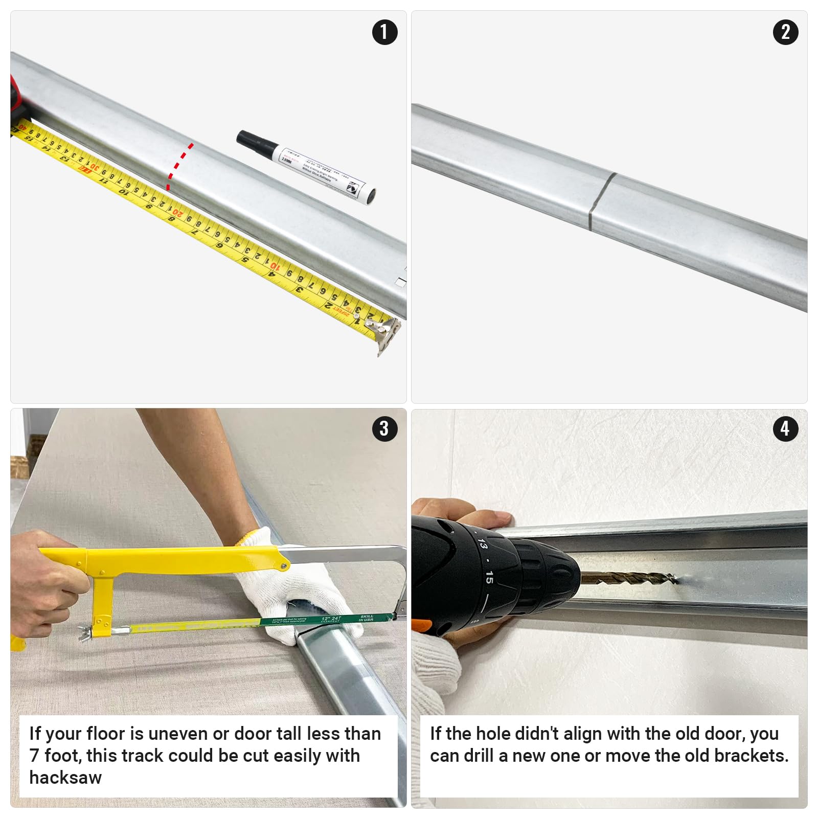 Pair of 79.92-Inch (2030 mm) Garage Door Vertical Track Galvanized ...