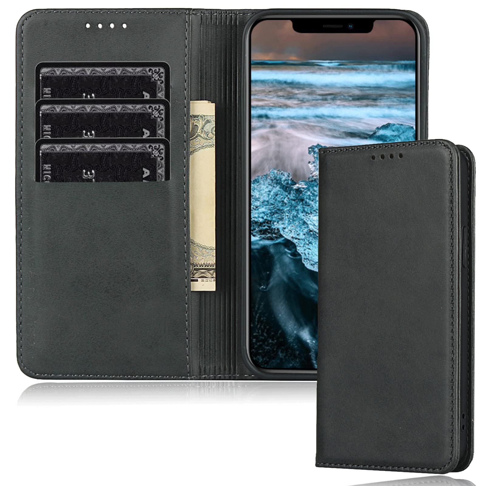 FROLAN iPhone 12 / 12 Pro Case with Card Holder Slot Premium PU Leather ...