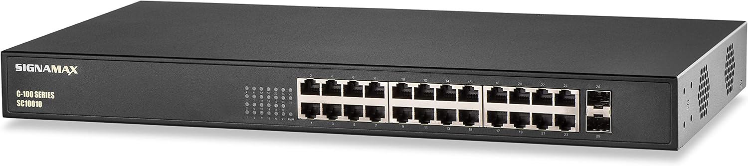 Amazon.com: SIGNAMAX FO-SC10010 C-100 24 Port Gigabit PoE+ Switch 2SFP ...