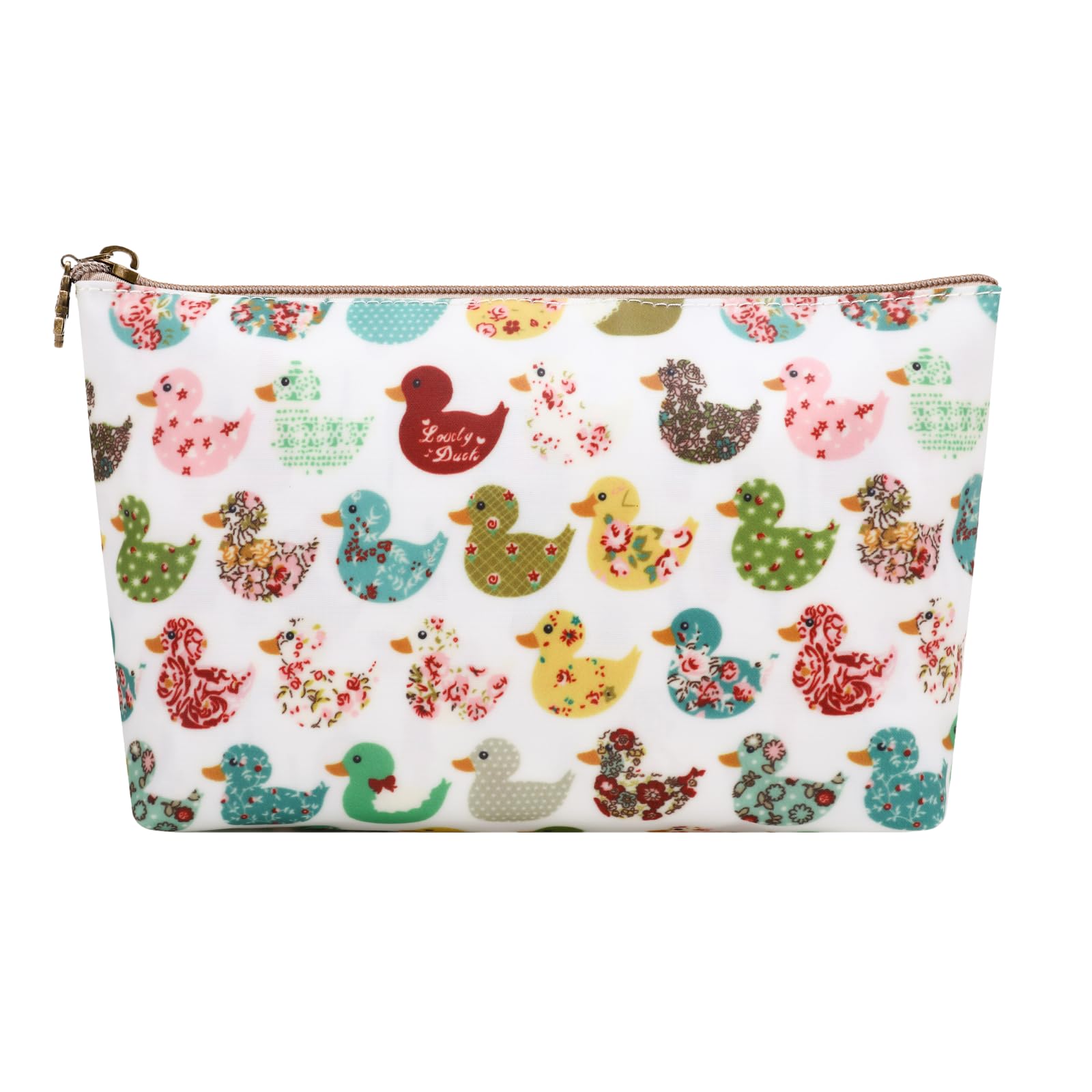 Amazon.com: DRESSOLE Cute Duck Makeup Bag, Waterproof Cosmetic Travel ...