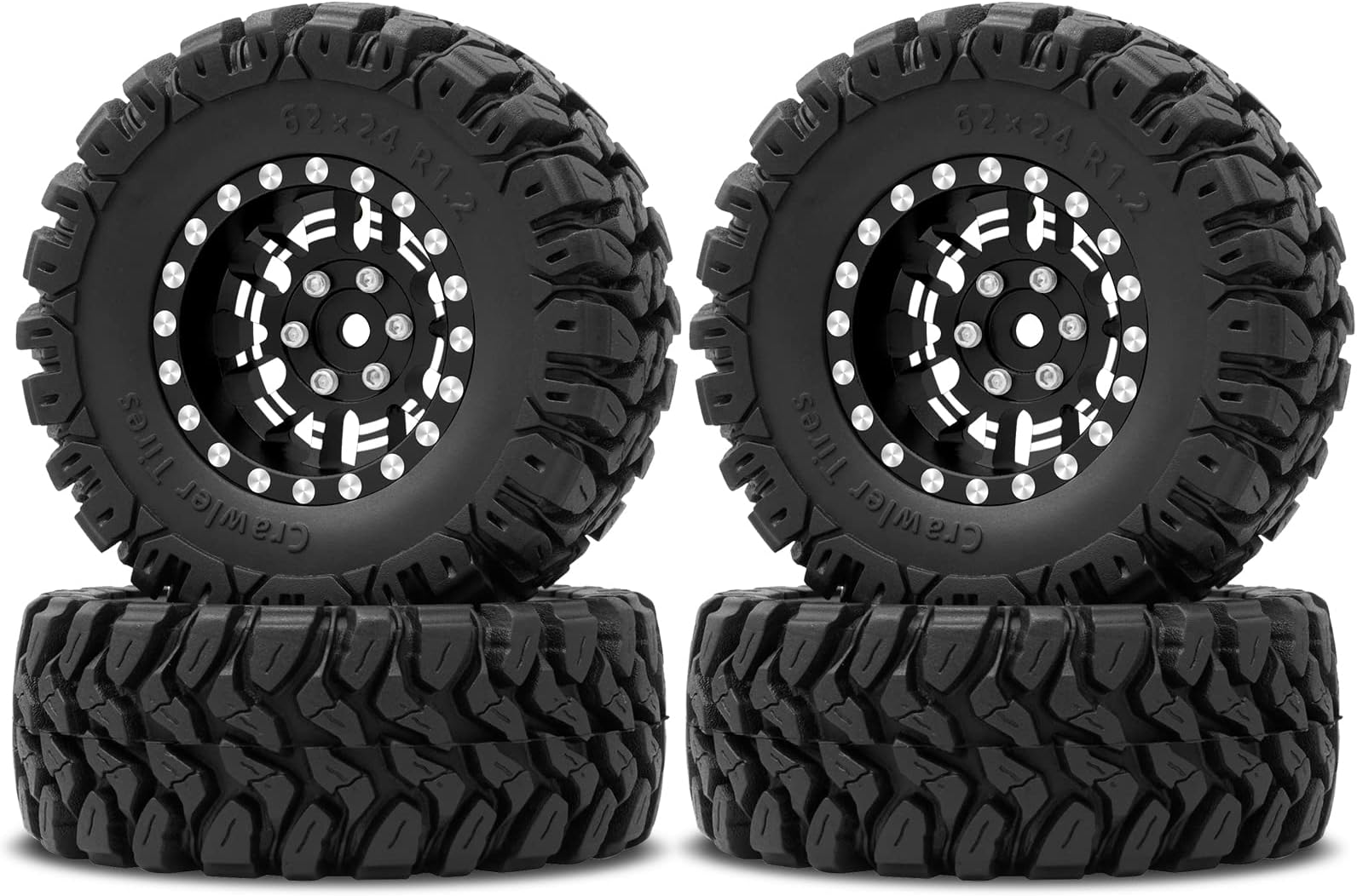 Amazon.com: OGRC 1.0 Plus (1.2 Inches) Beadlock Wheel and Tires Set 7mm ...