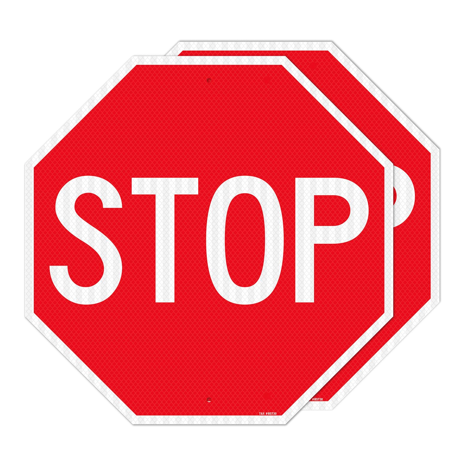 Amazon.com: T&R (2 Pack) Large Stop Sign Street Road Sign 30 x 30 ...