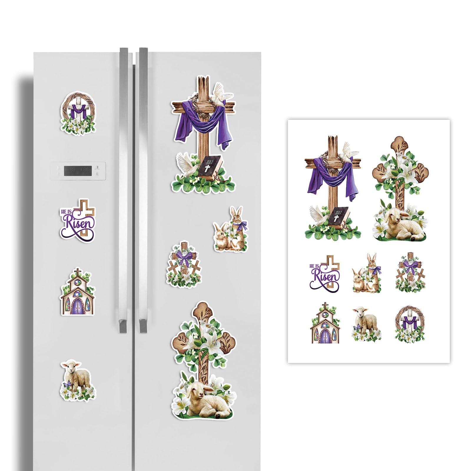 Amazon.com: Stology 8 PCS Christian Easter Cross Refrigerator Magnets Decoration, Spring Church ...