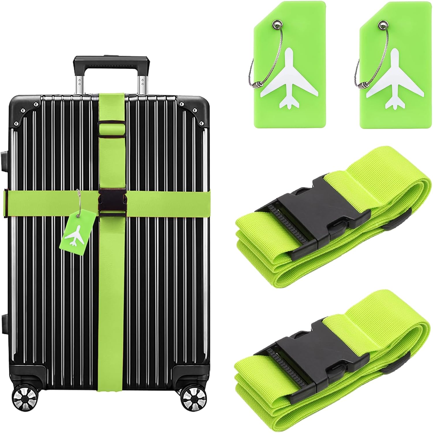 Amazon.com: Luggage Straps, Adjustable Travel Suitcase Belt, 2 Pcs ...