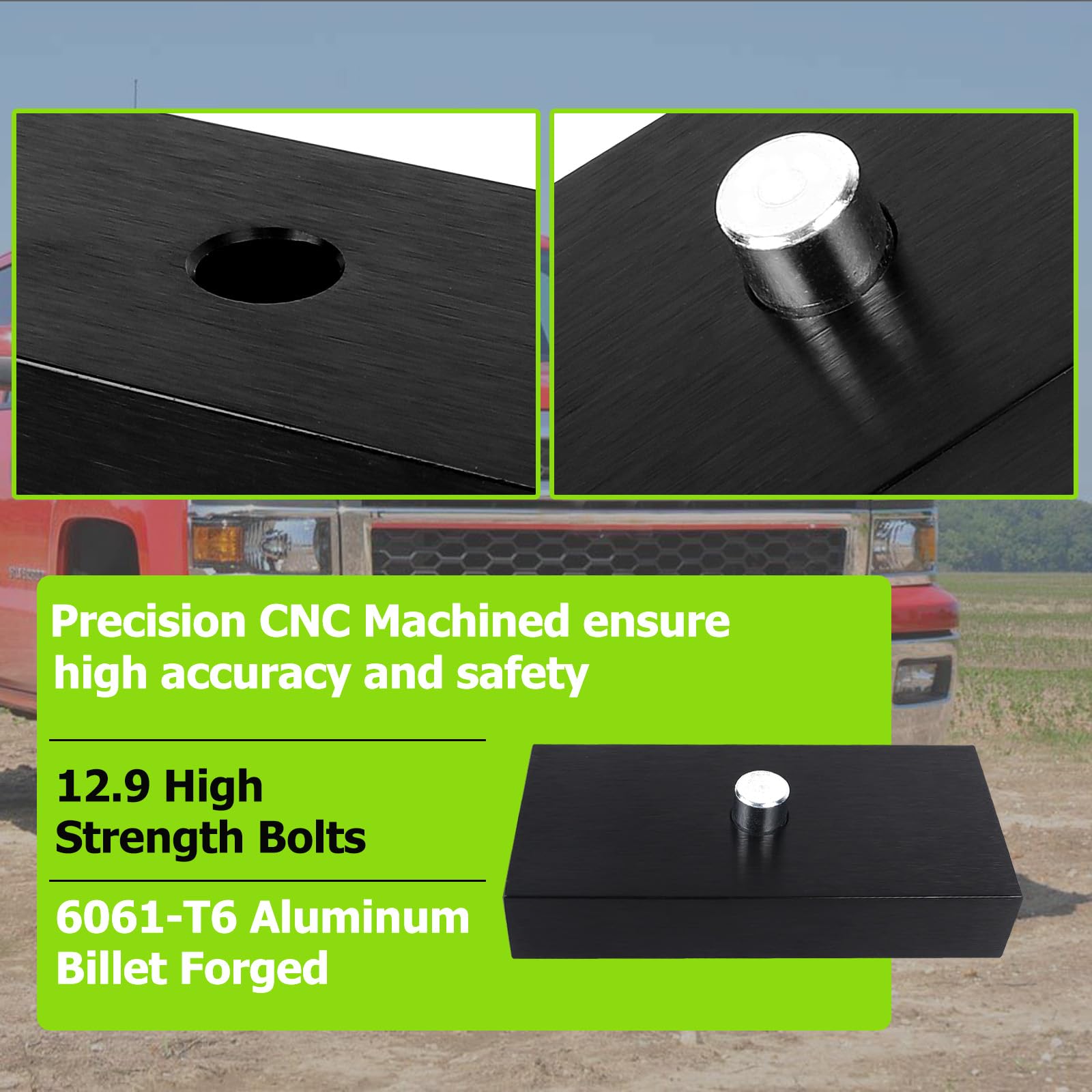 Snapklik.com : 1/ Rear Leveling Lift Kit, 1 Inch Rear Lift Blocks ...