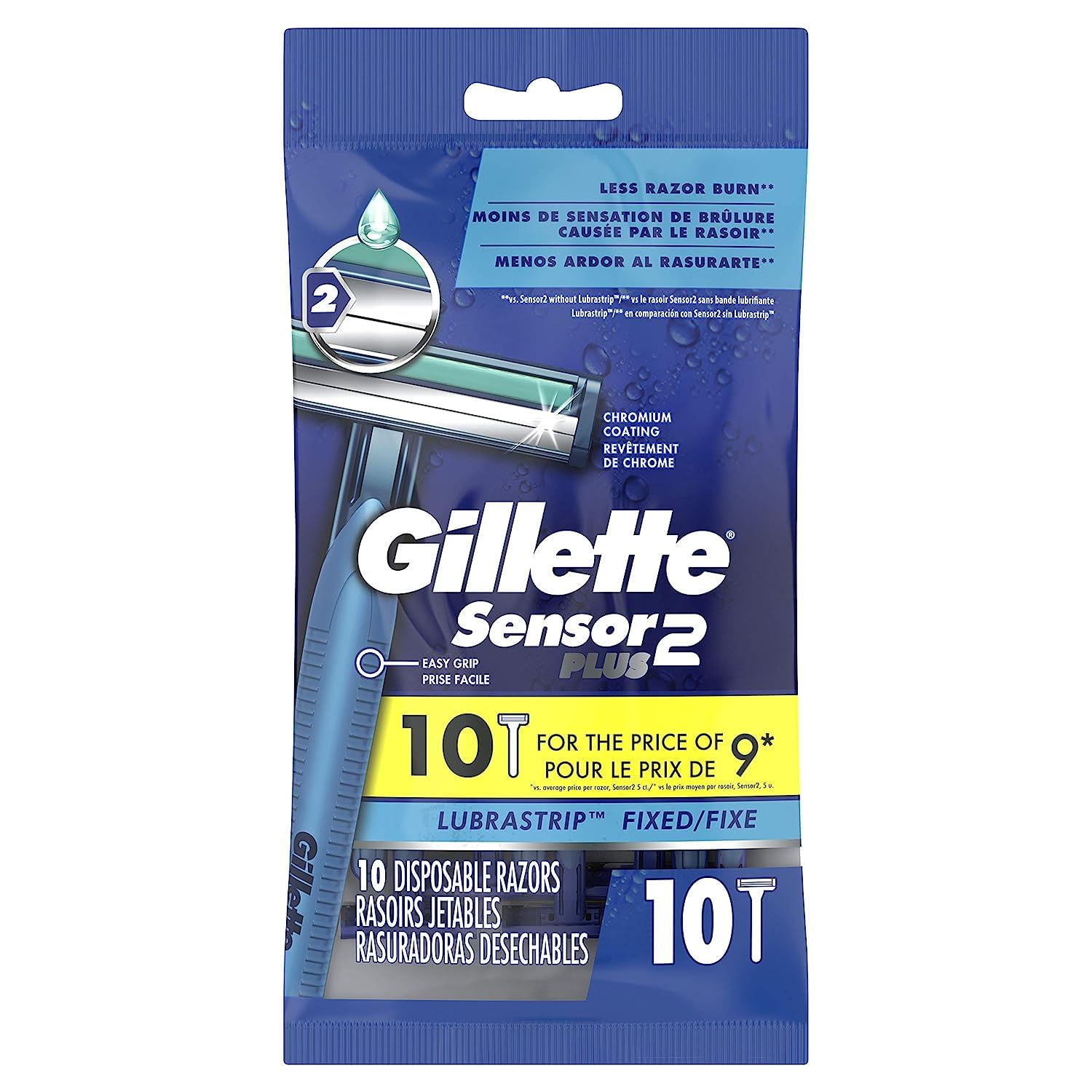 Gillette Sensor2 Plus Men's Disposable Razors, 10 Count : Amazon.ca ...