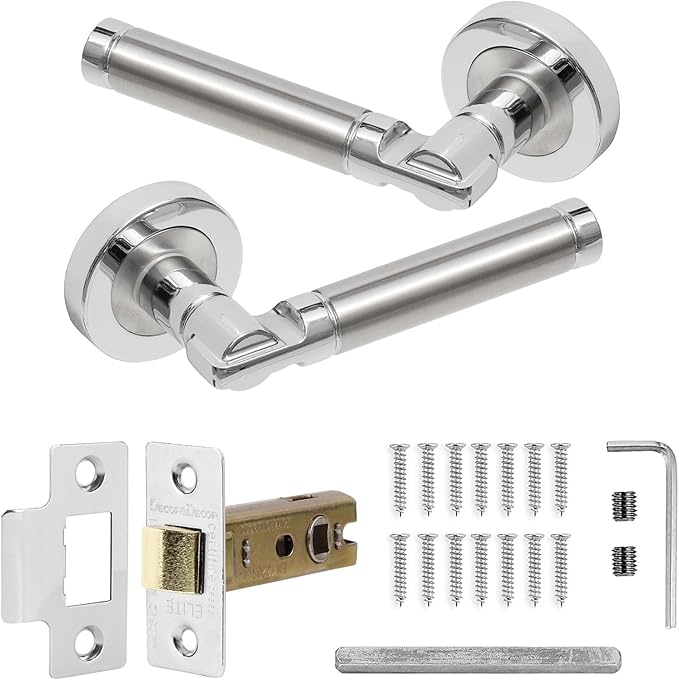 Decoranddecor Enigma Duo Colour Round Door Handles – Aluminium Silver ...