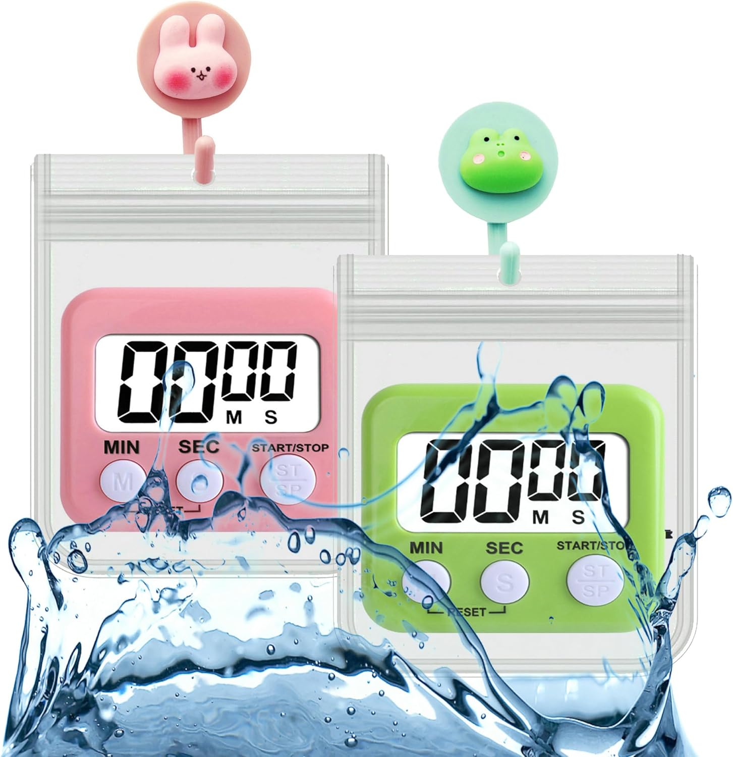 Amazon.com: NUOSWEK 2 Pack Silent Non-Ticking Battery Operated Shower ...