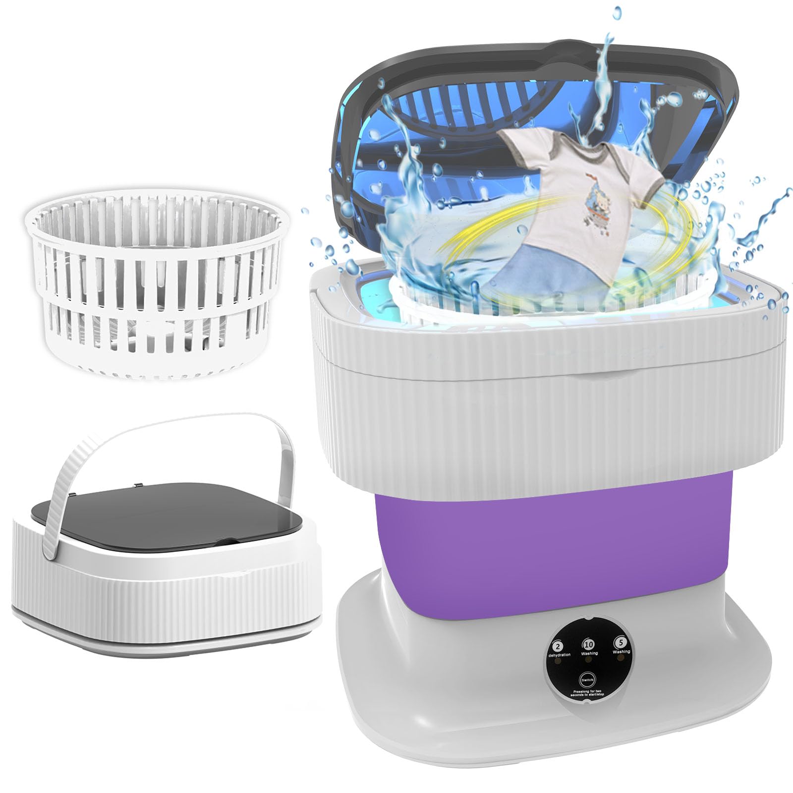 Mini Washer Portable Washing Machine,16L Foldable Machine With Spin ...