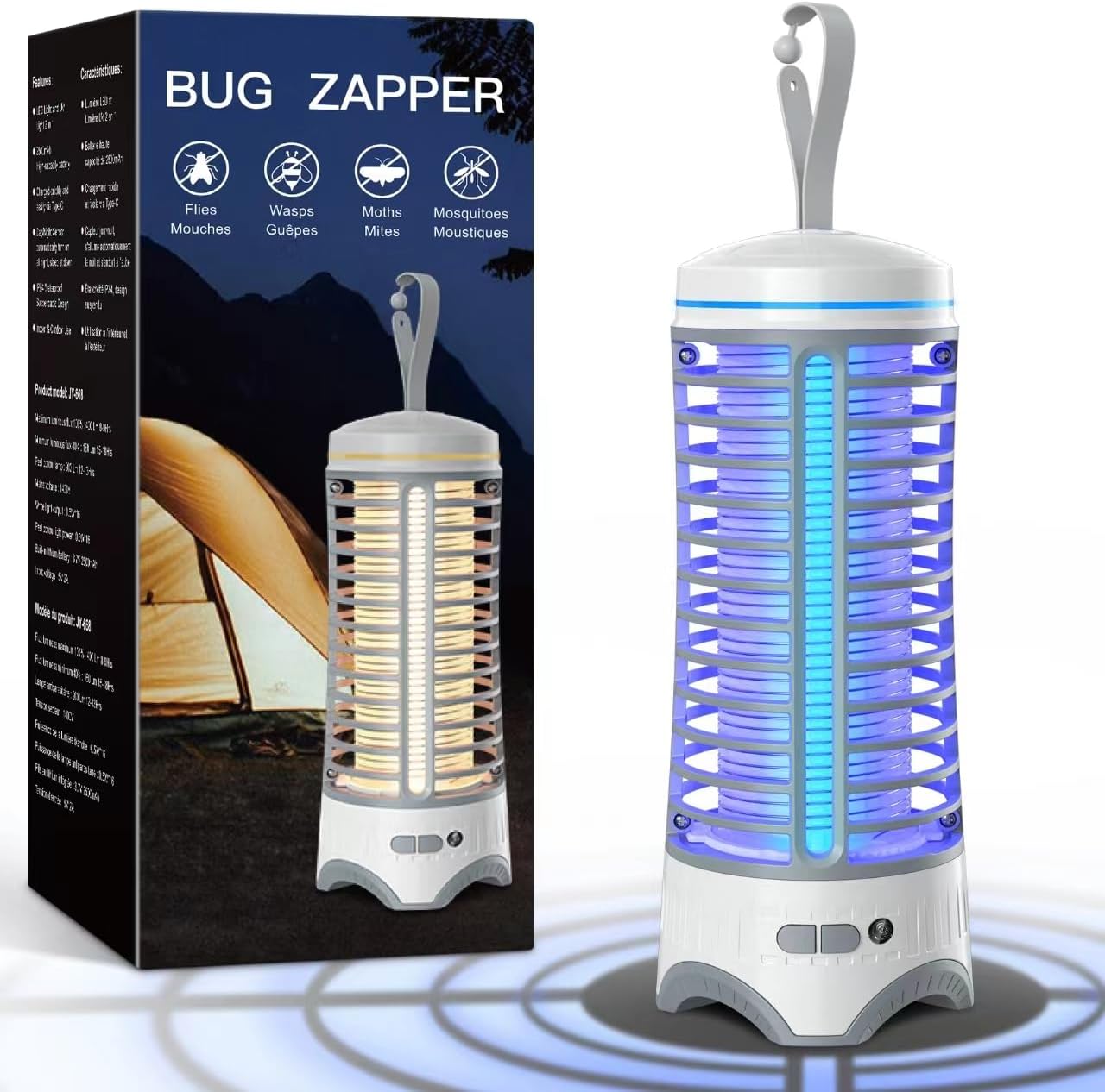 Lampe Anti Moustique Extérieur, 4200V 15W UV Tue Mouche Electrique ...